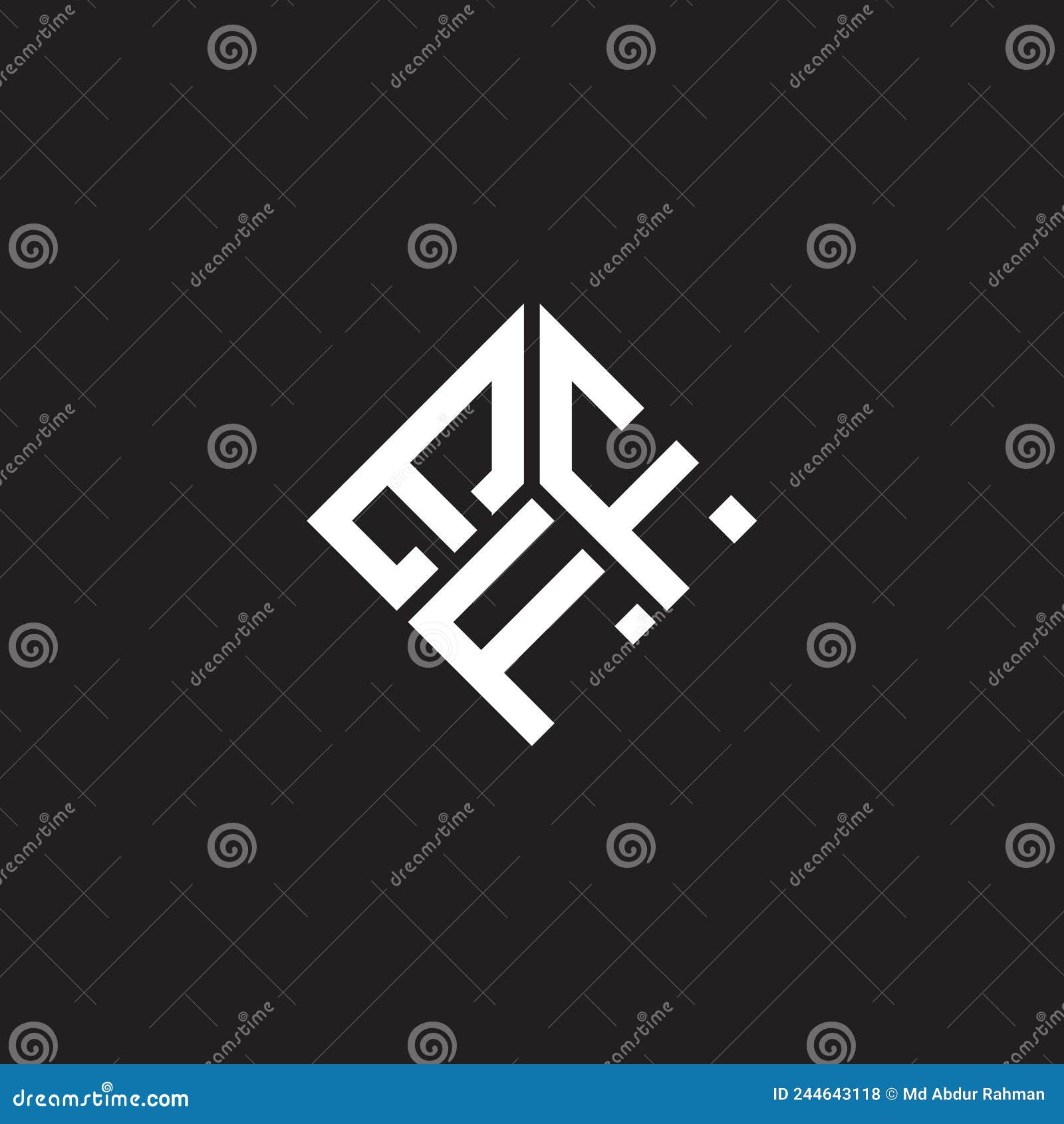 EFF Letter Logo Design On Black Background. EFF Creative Initials ...