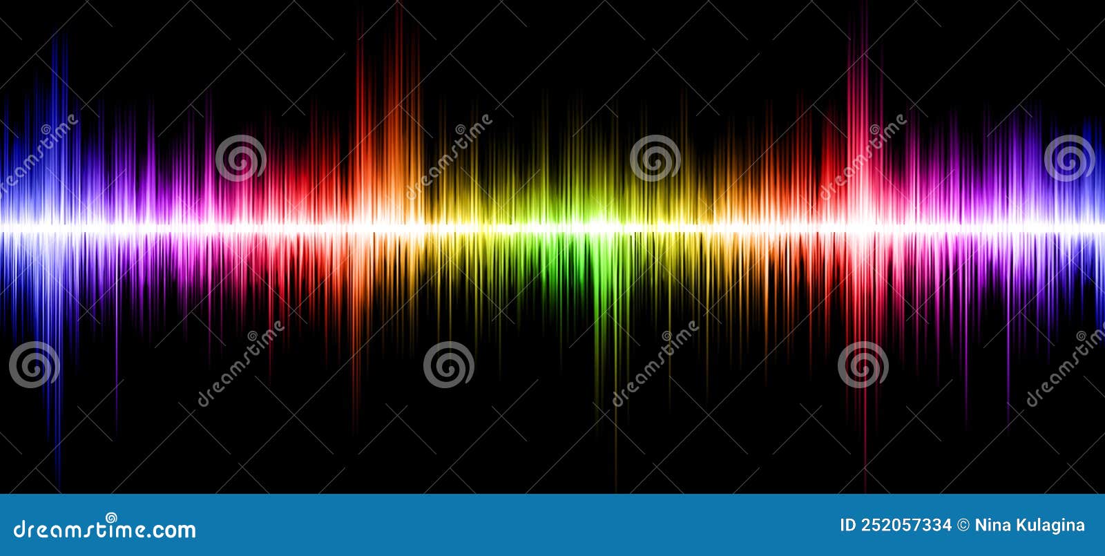 The Effect of a Bright Sound Wave on a Black Background Stock Photo ...