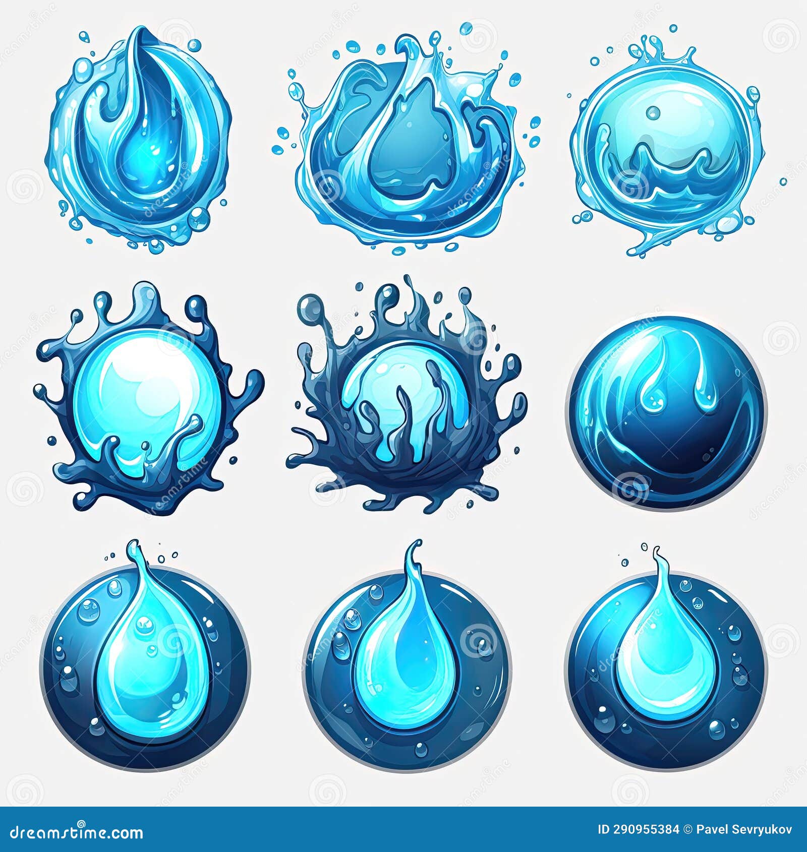 Effect Games Blue Water Splash Ai Generated Stock Illustration ...