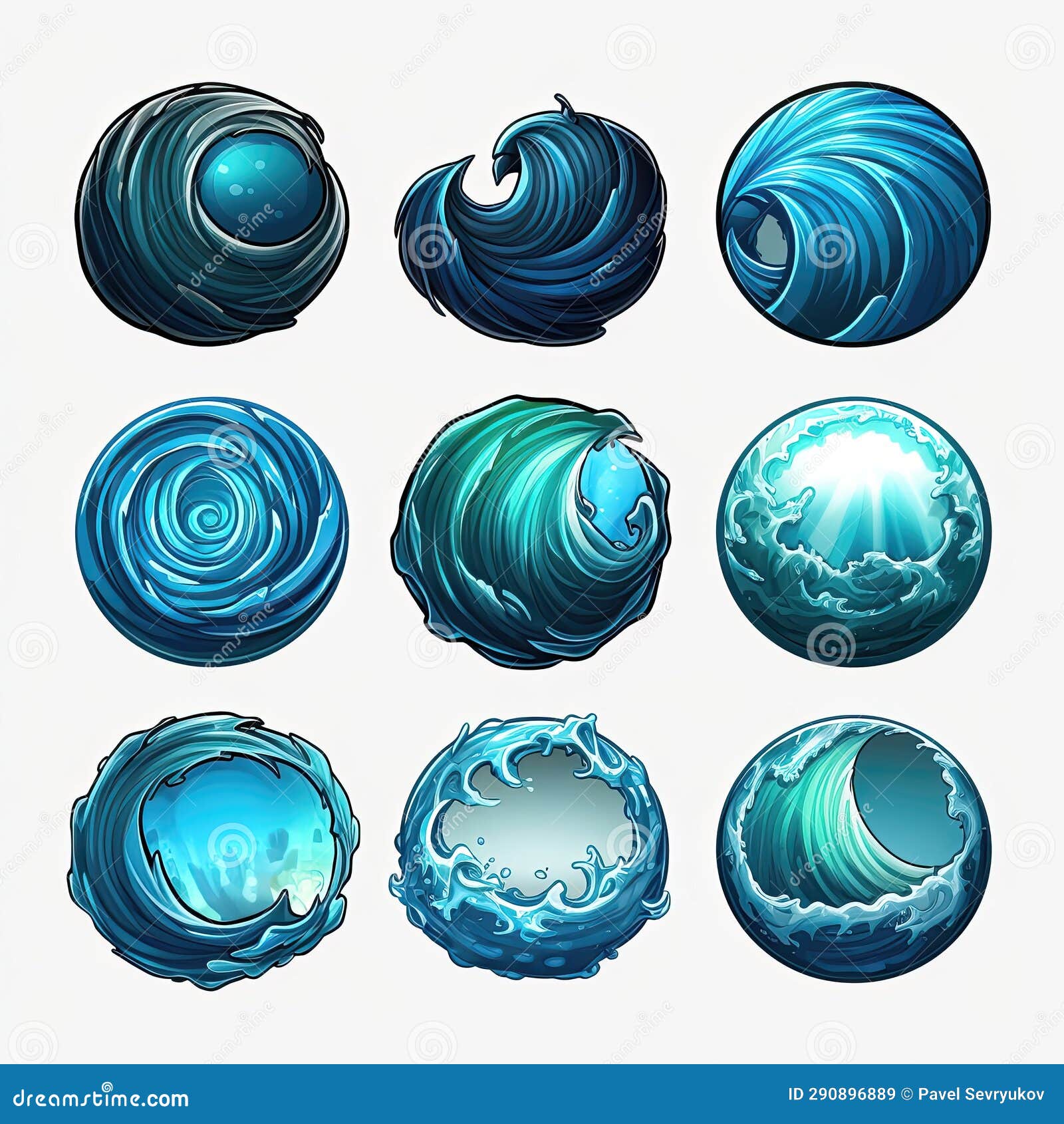Effect Games Blue Water Wave Ai Generated Stock Image - Image of sprite ...