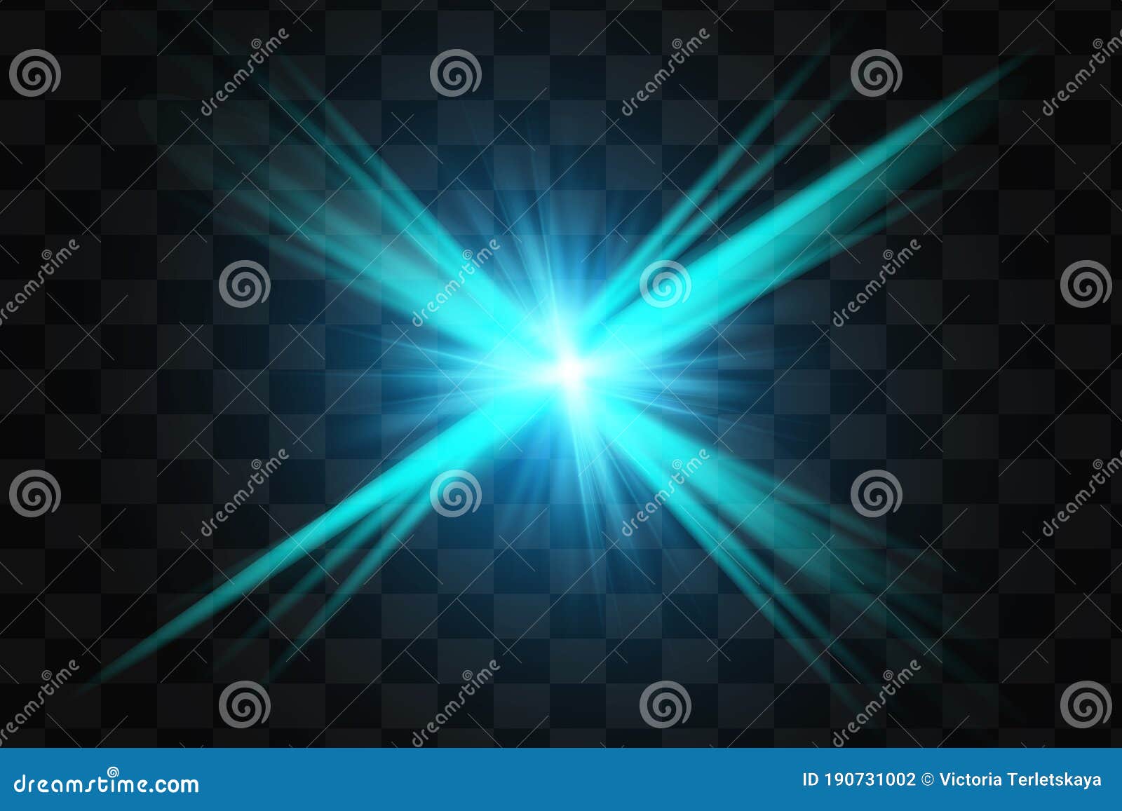 Effect Glow Bright Blue Lens. Realistic Light Effects Stock ...