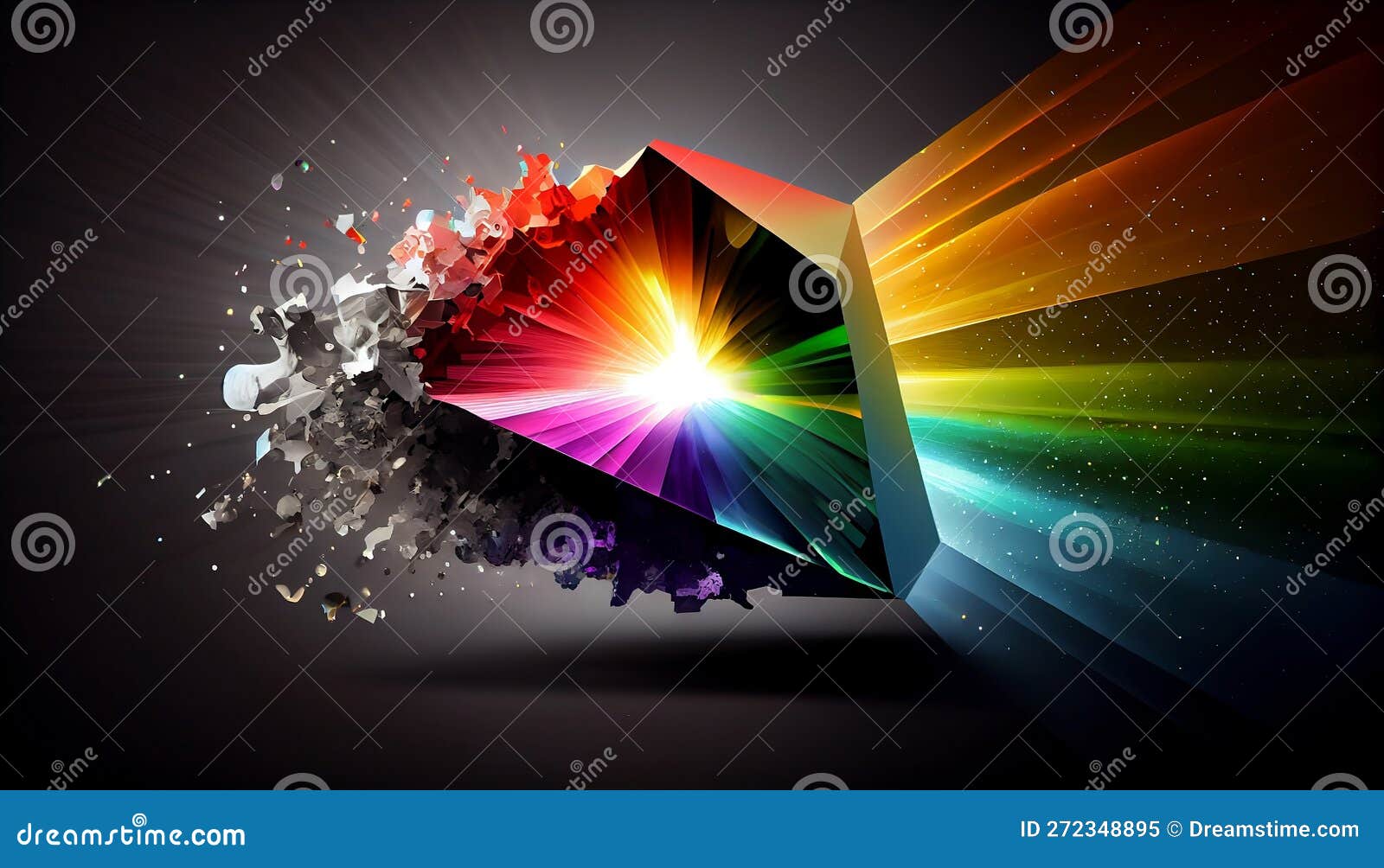 The Effect of Light Passing through a Prism, with Bright Bursts of ...