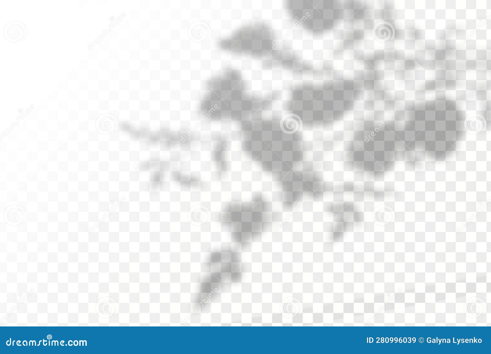 Realistic Shadow Tropical Leaves and Branches on Transparent Checkered ...
