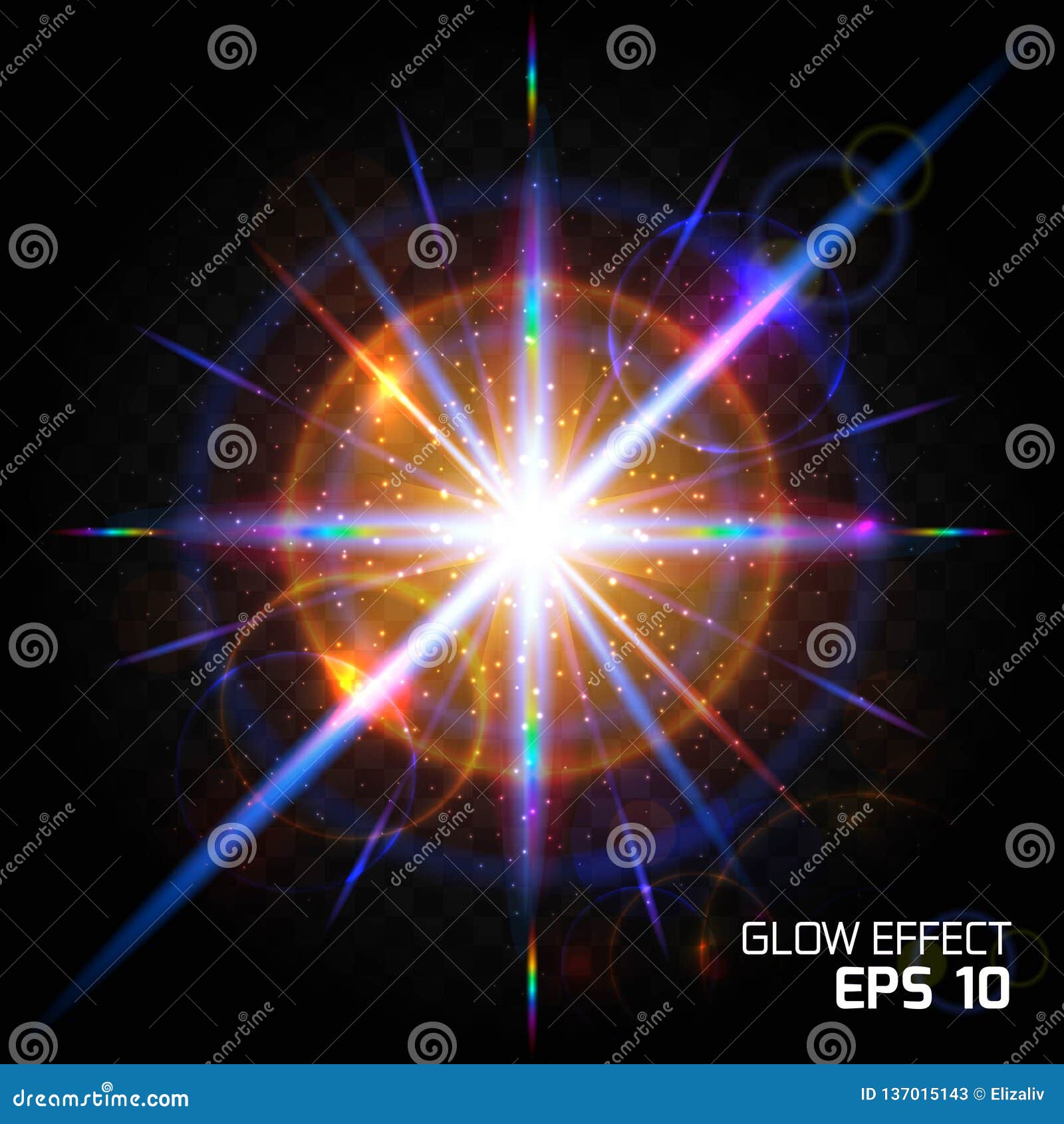 Influence of Particle, Bright Lighting Effects Stock Vector ...