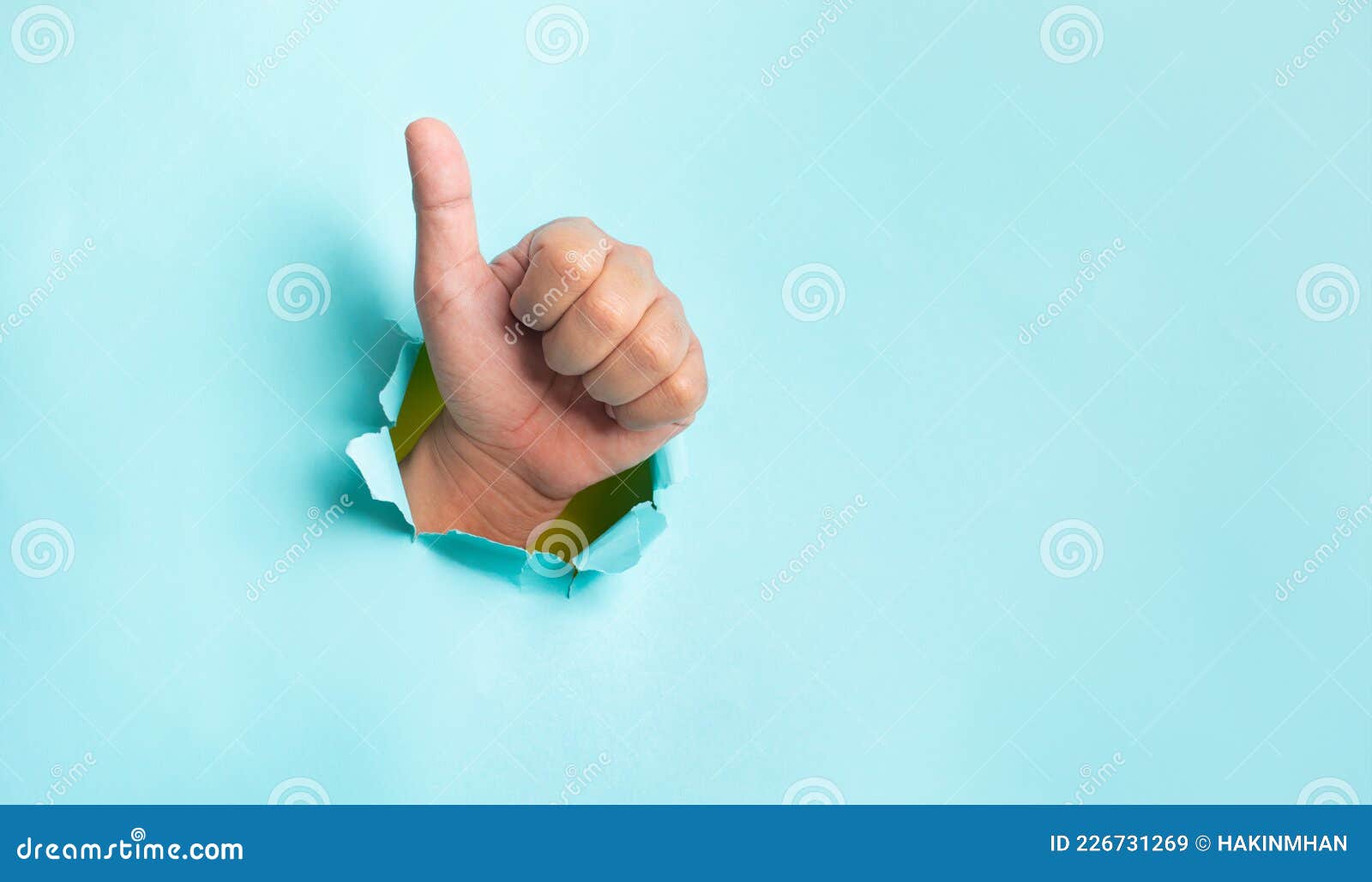 Effect Result Concepts with Hand Showing Thumb Up on Blue Background ...
