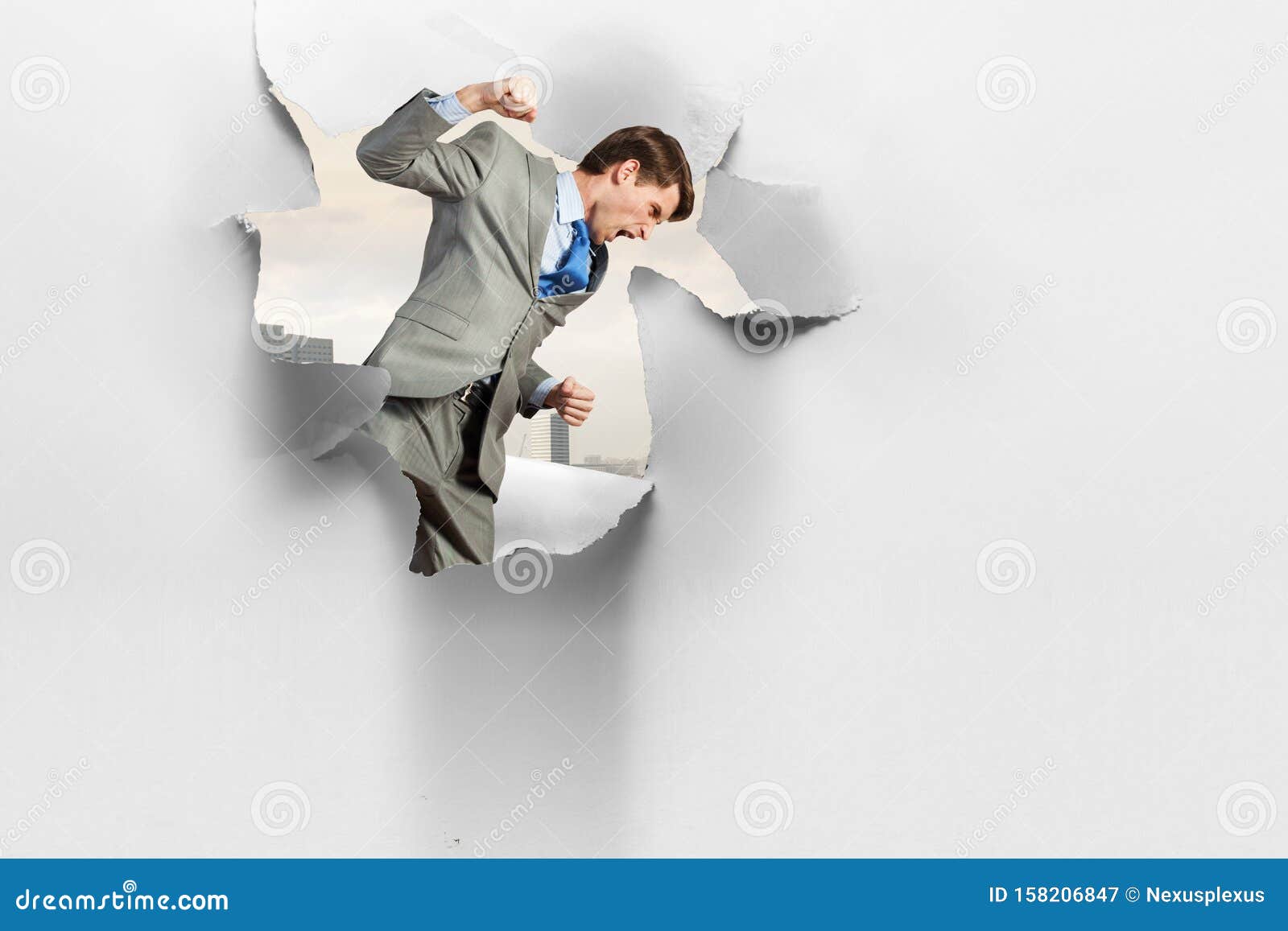 Effect of Torn Paper with Karate Beat Stock Image - Image of destroy ...