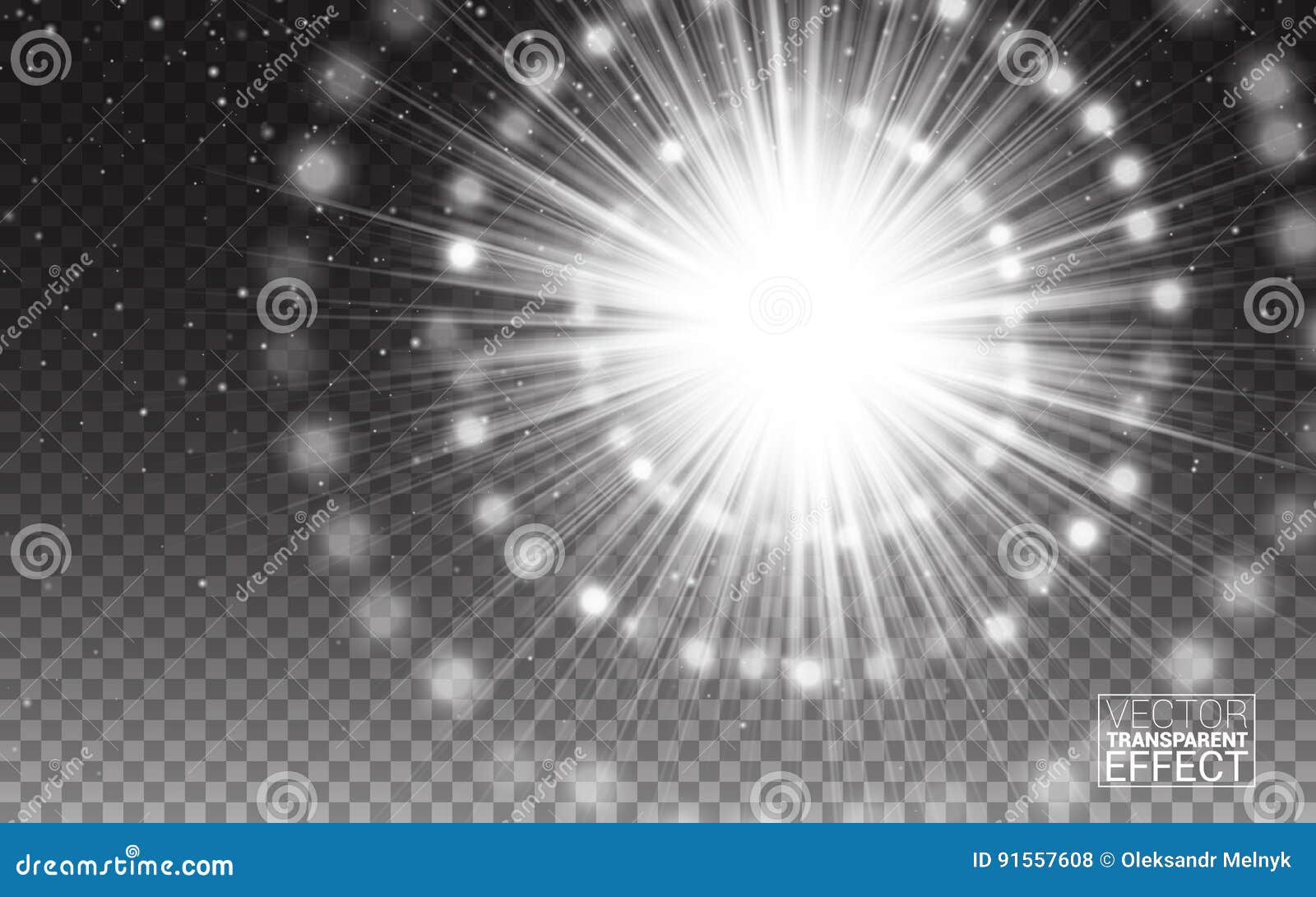 Effect White Rays Light Flare Abstract Illustration. Realistic Design ...