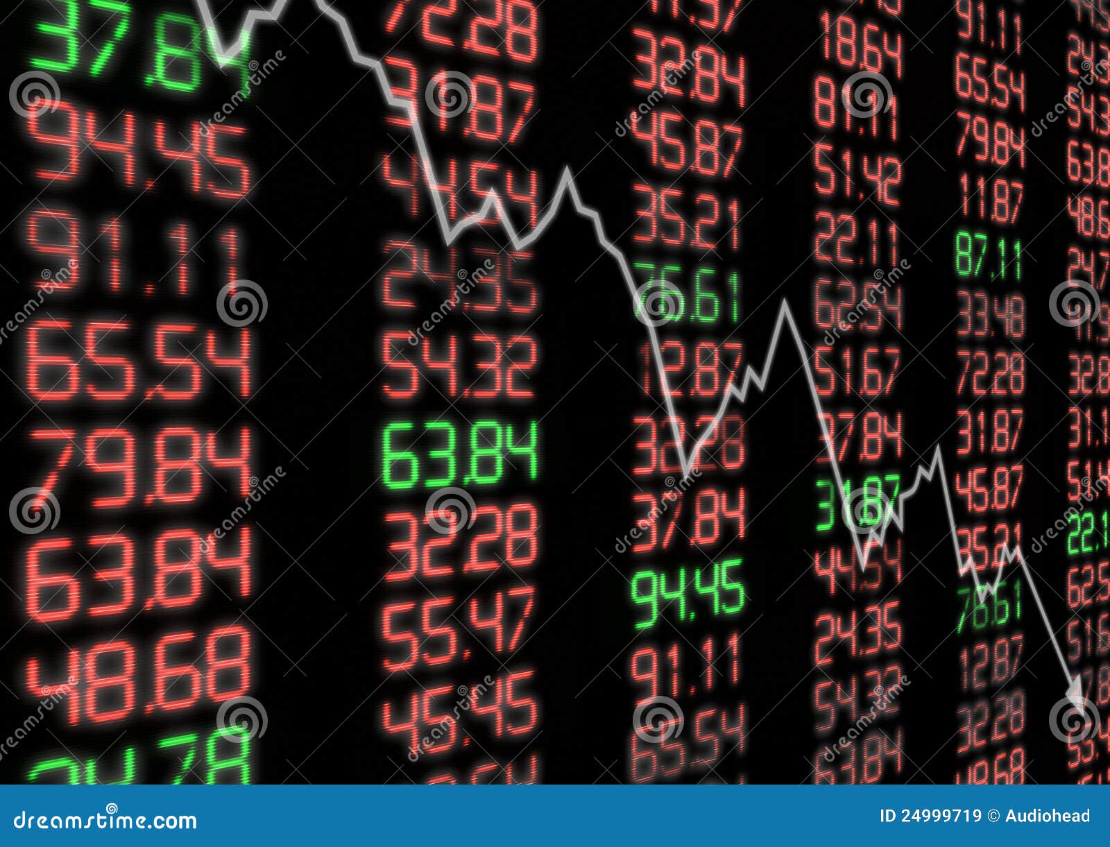 Effectenbeurs neer stock illustratie. Illustration of diagram - 24999719