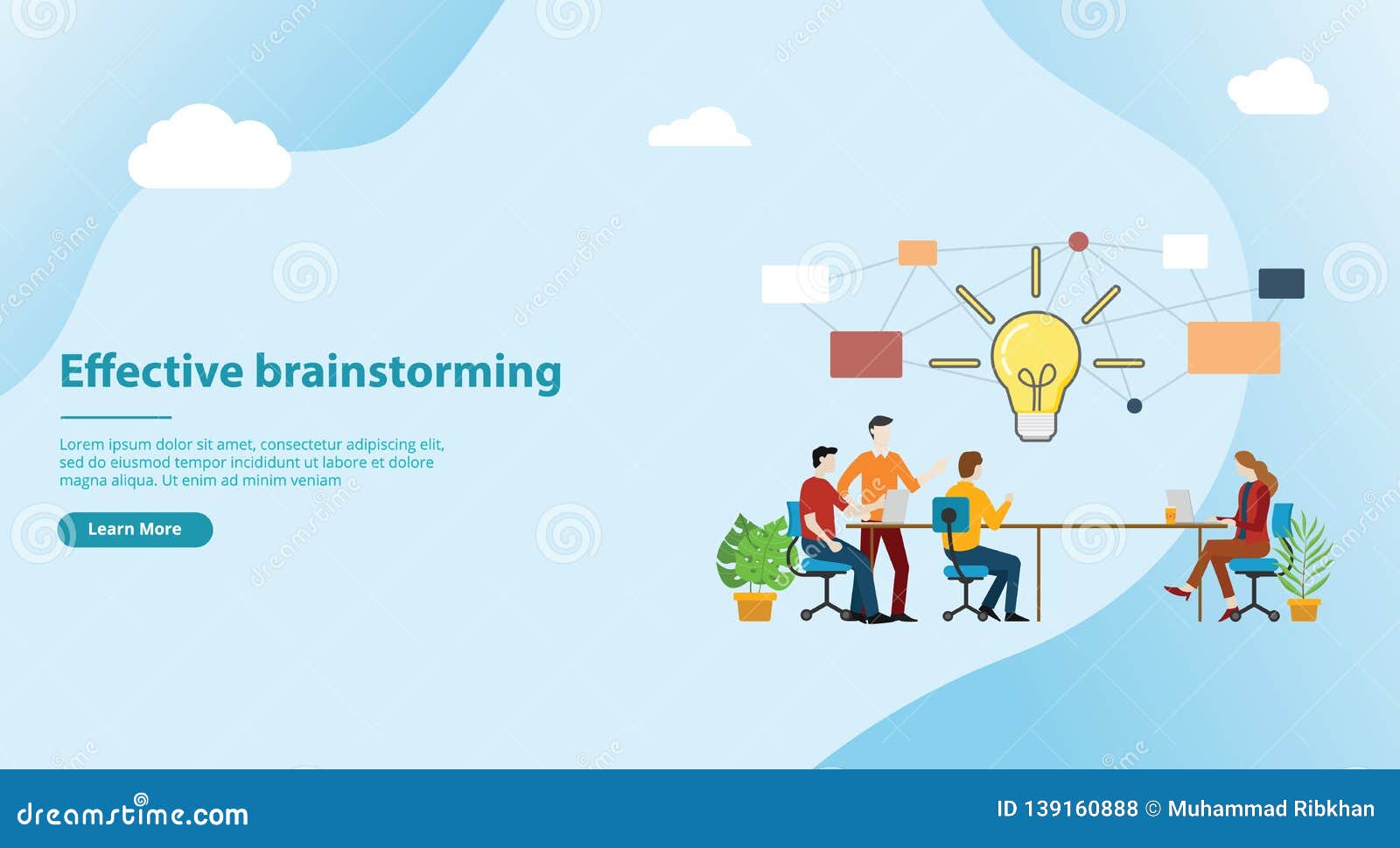 Effective Brainstorming Concept for Website Template Banner Design with ...