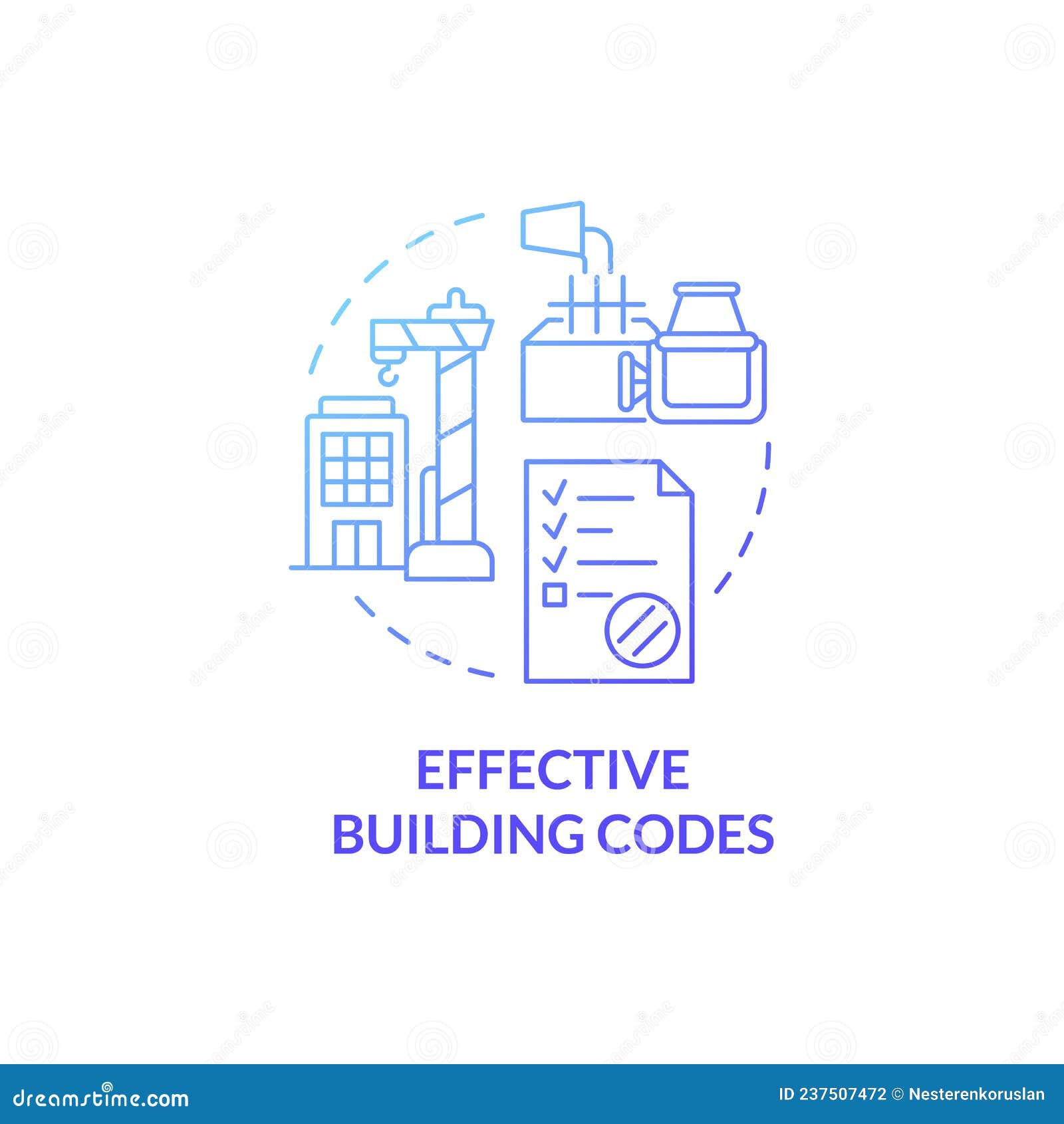 Effective Building Codes Blue Gradient Concept Icon Stock Vector ...