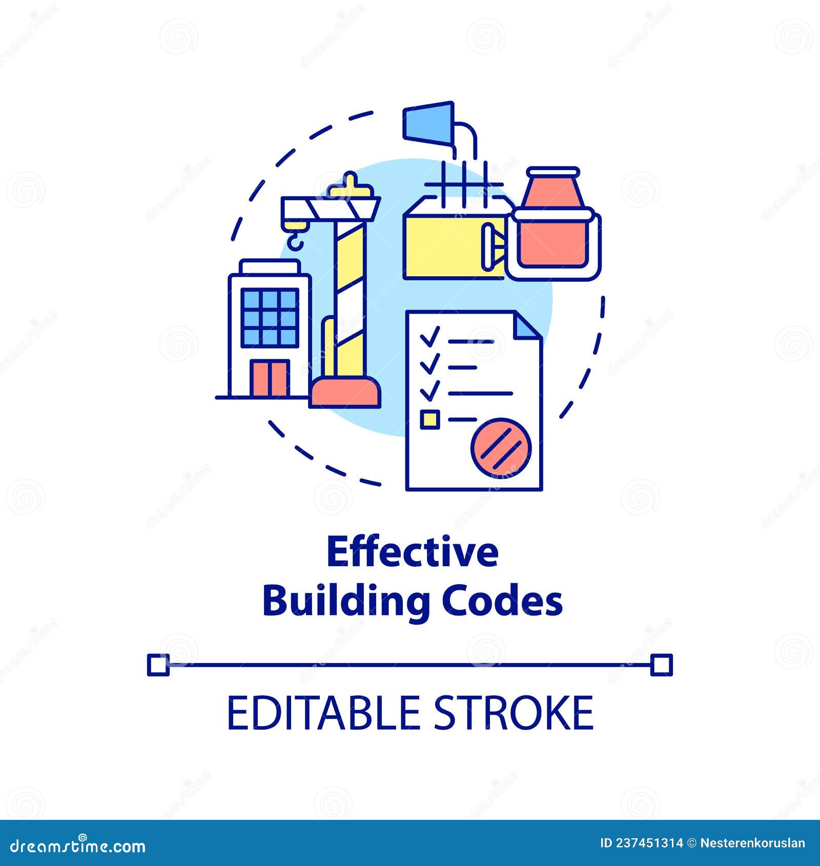 Effective Building Codes Concept Icon Stock Vector - Illustration of ...