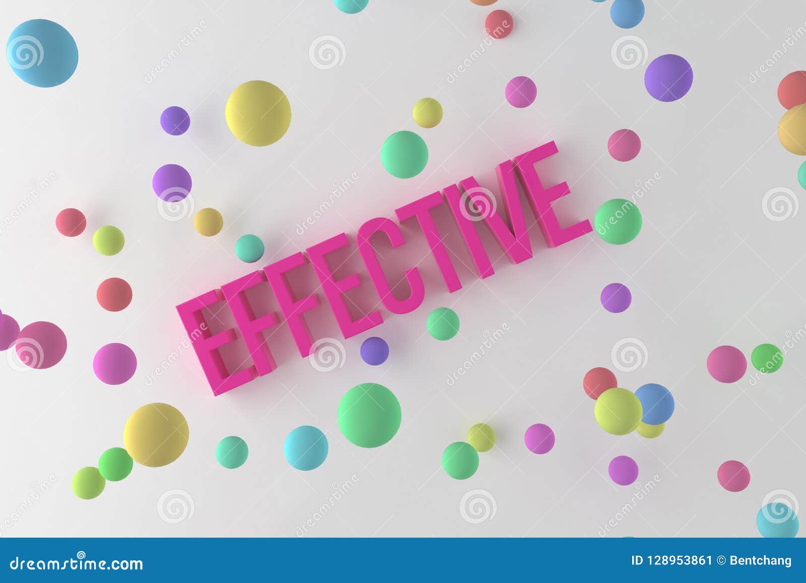 Effective, Business Conceptual Colorful 3D Rendered Words. Illustration ...