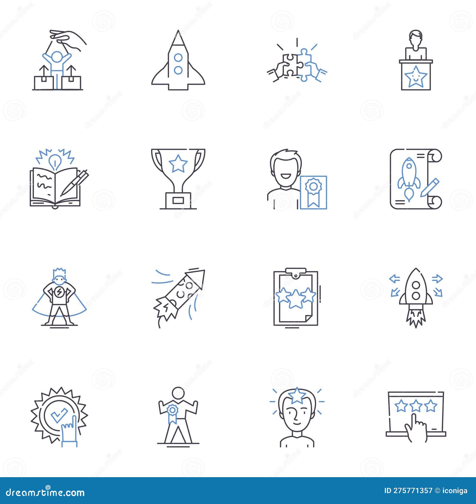 Effective Campaign Line Icons Collection. Strategy, Target, Messaging ...