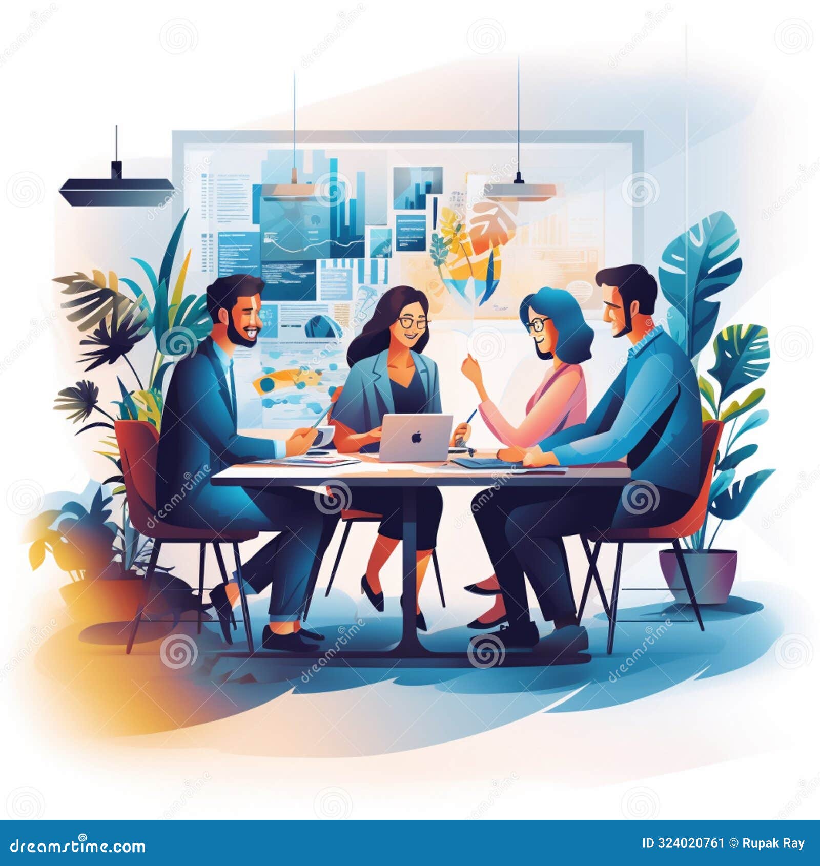 Effective Collaboration Cartoon Colleagues As Characters Stock ...