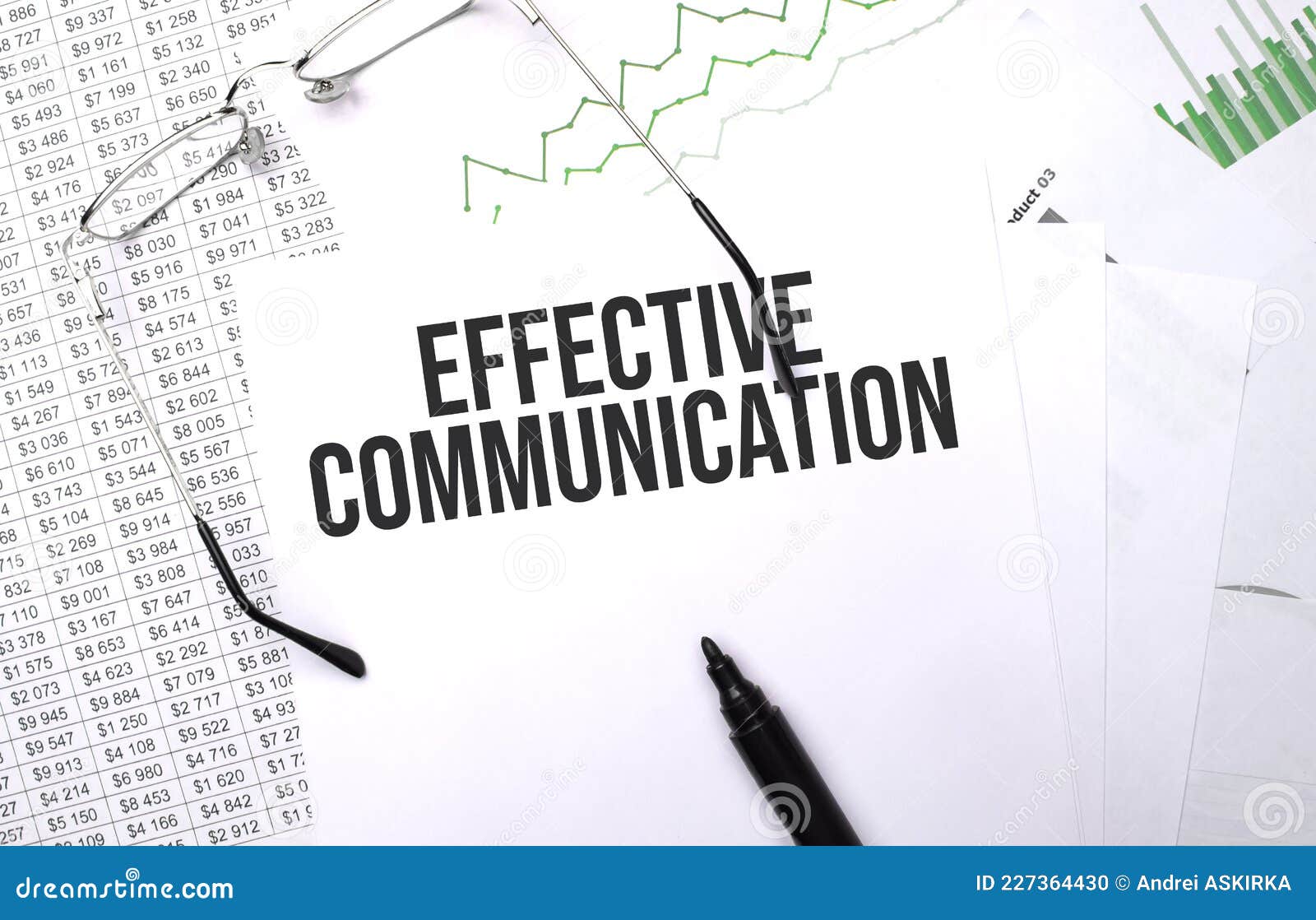 Effective Communication . Conceptual Background with Chart ,papers, Pen ...
