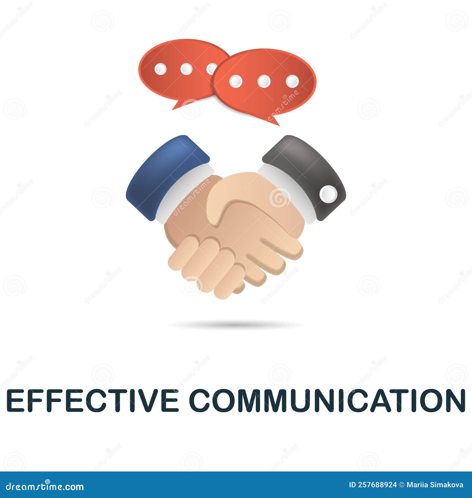 Effective Communication Icon. 3d Illustration from Data Science ...