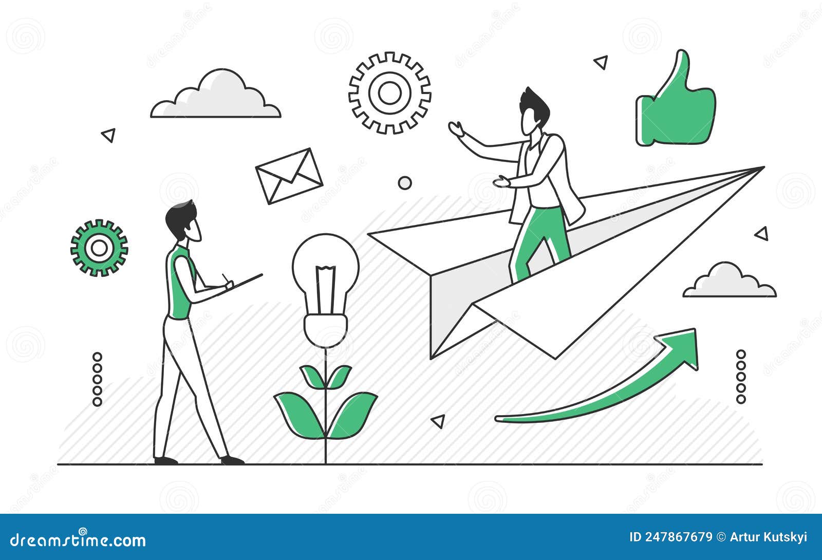 Effective Communication and Ideas Sharing Stock Illustration ...