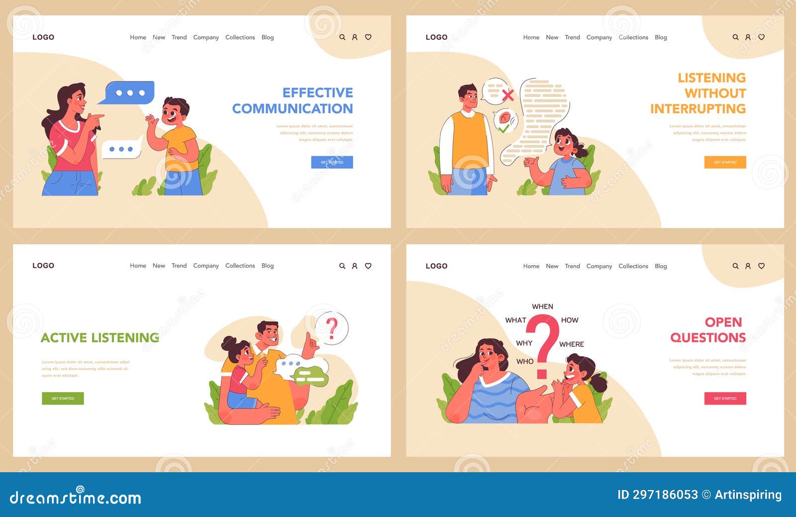 Effective Communication Set. Flat Vector Illustration 向量例证 - 插画 包括有 连接数 ...
