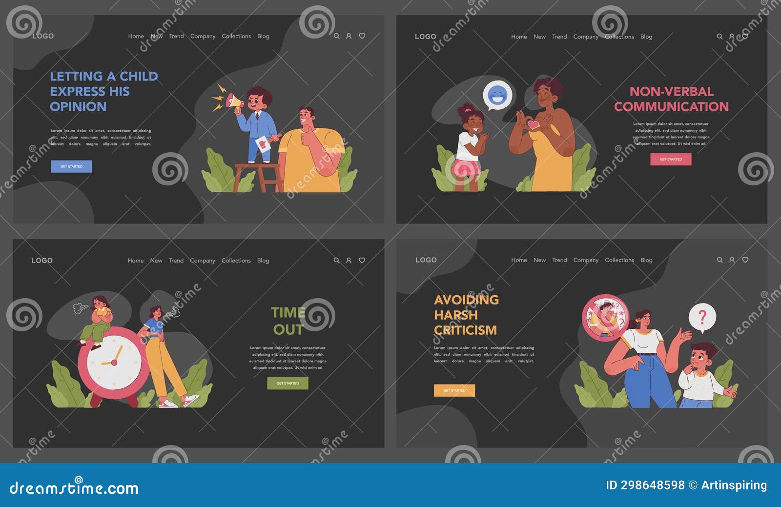 Effective Communication Set. Flat Vector Illustration Stock ...