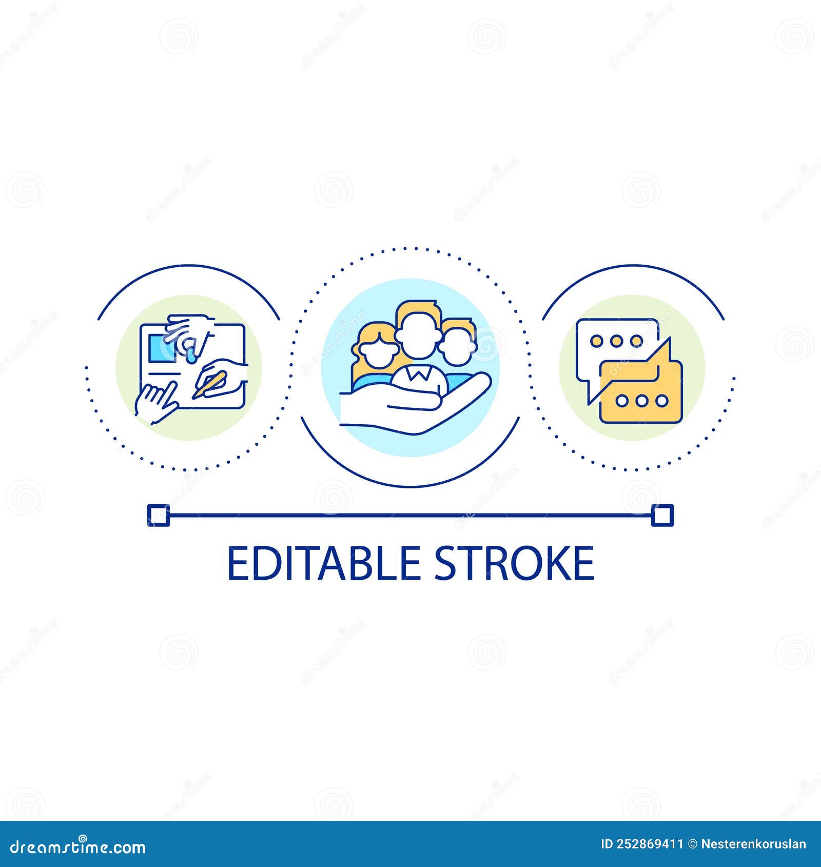 Effective Communication in Team Loop Concept Icon Stock Illustration ...