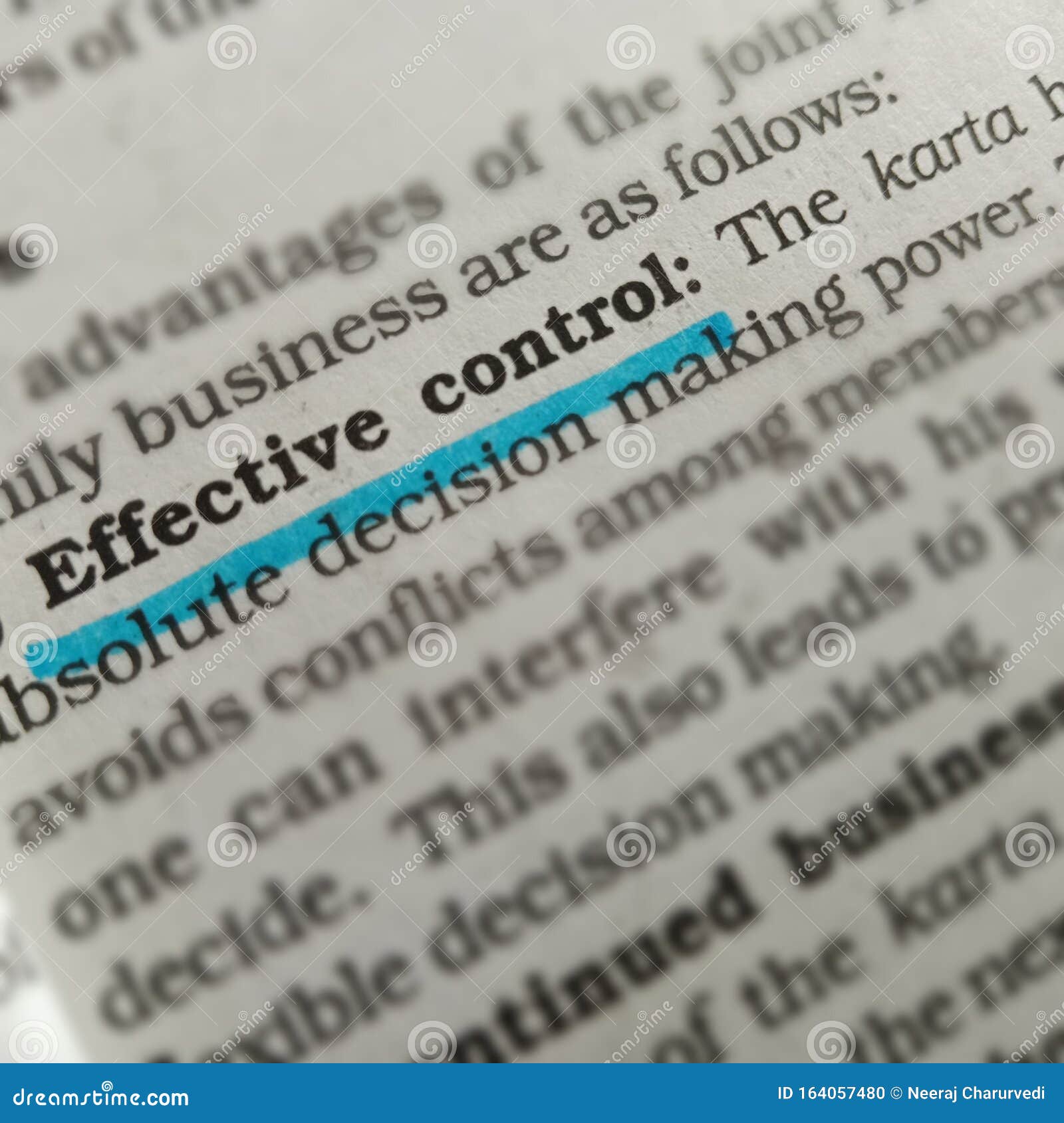 Effective Control Words Displaying on Information Form Stock Photo ...