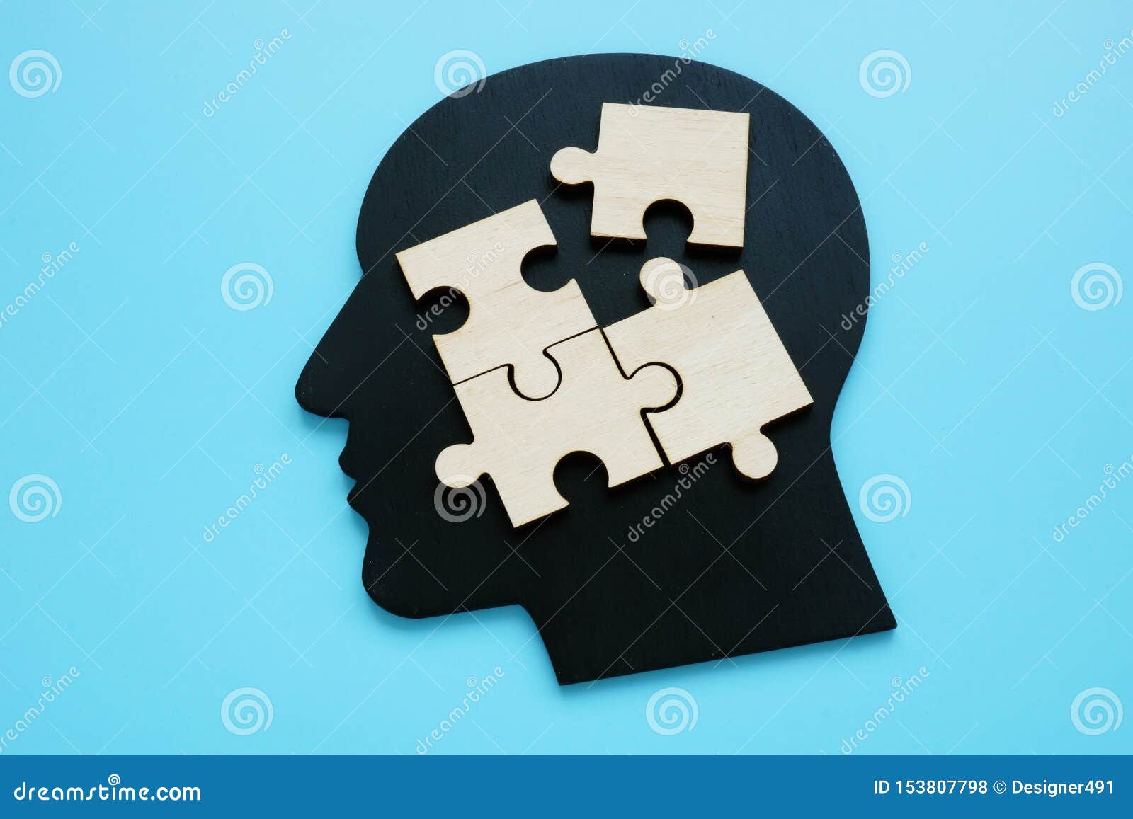 Effective Growth Mindset Concept. Puzzle on a Head Shape Stock Photo ...