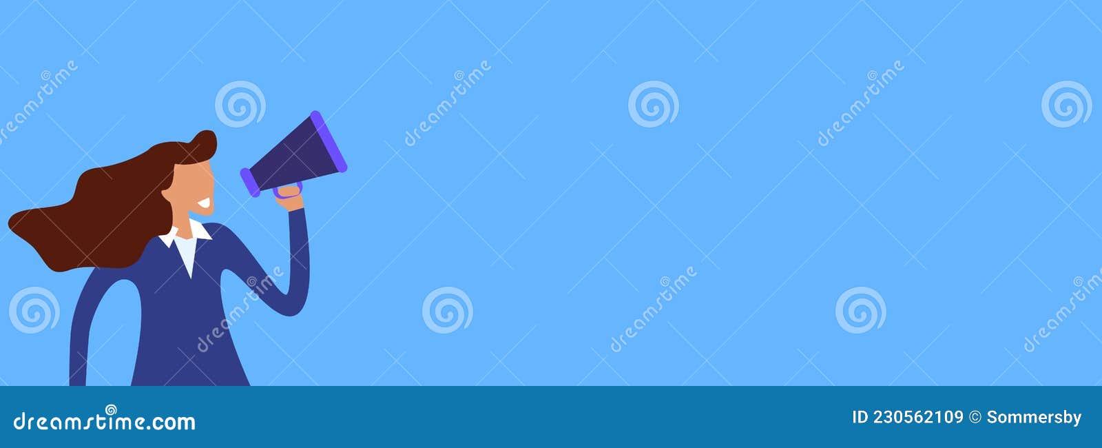 Effective Manager Shouting into Megaphone. Marketing Vision Concept ...