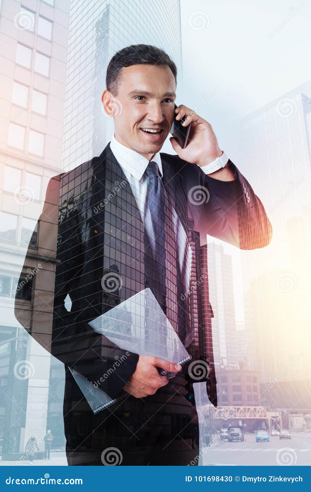 Successful Manager Talking on the Phone and Smiling Stock Photo - Image ...
