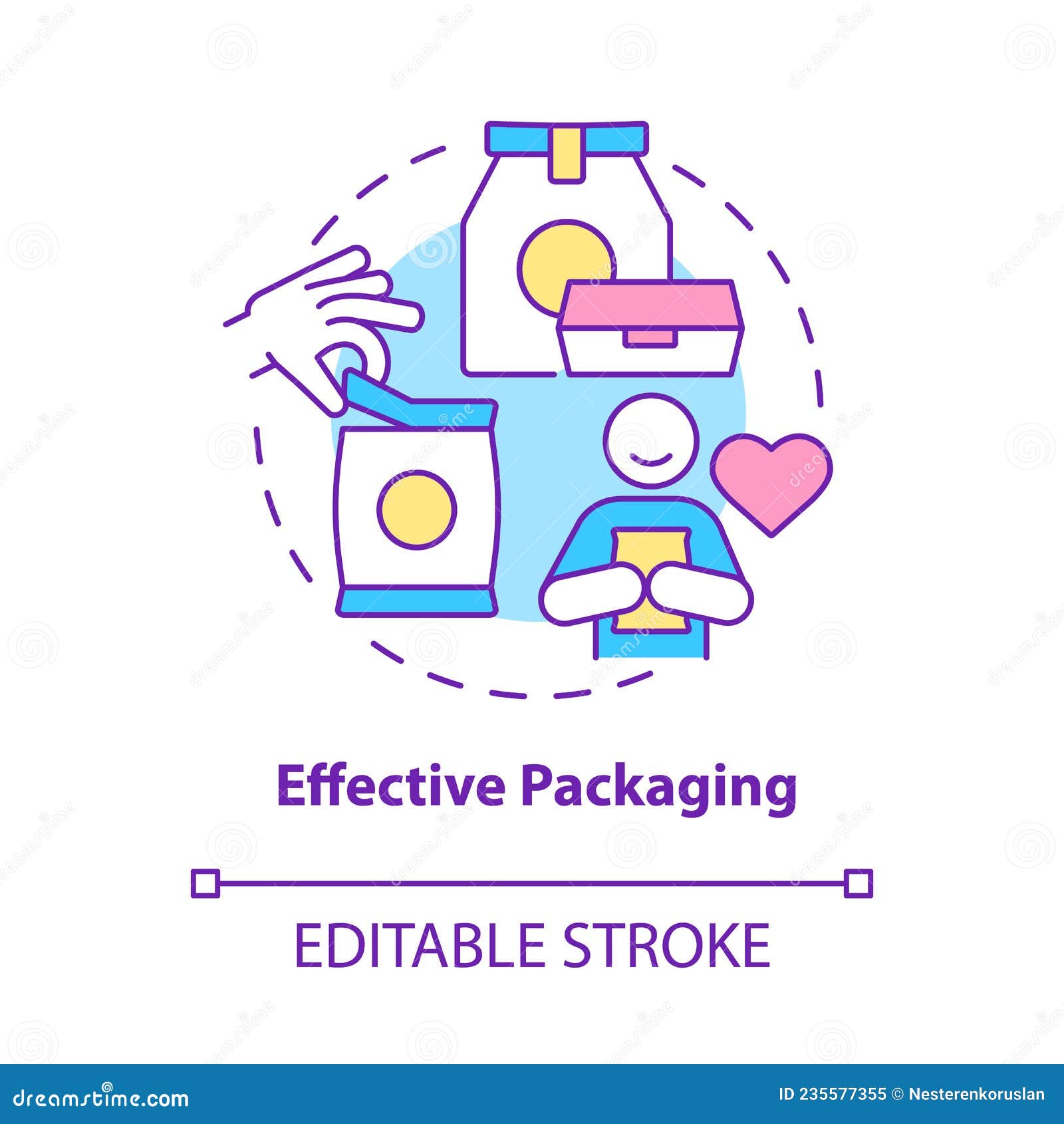 Effective Packaging Concept Icon Stock Vector - Illustration of usage ...