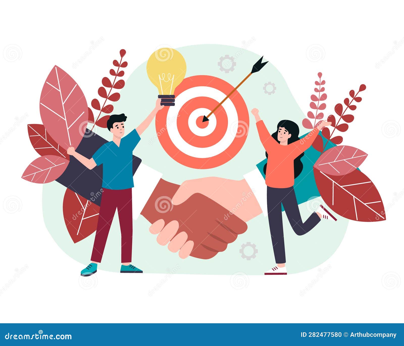 Effective Partnership Relations. Achieving Set Goal Stock Vector ...