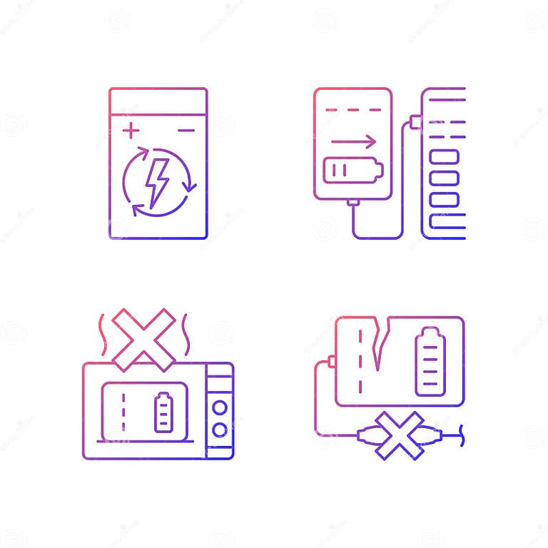 Effective Portable Charger Use Gradient Linear Vector Manual Label ...