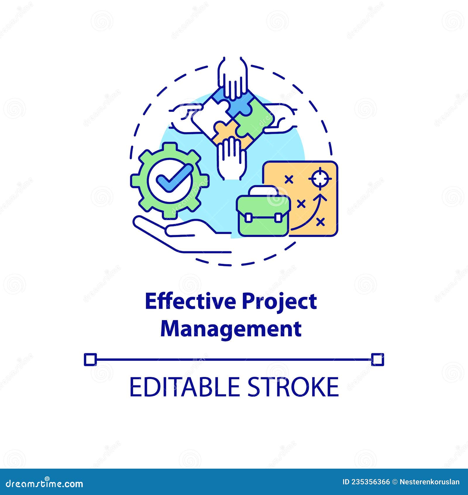 Effective Project Management Concept Icon Stock Vector - Illustration ...