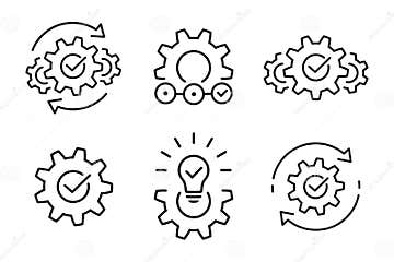 Effective Solution Icon Set Stock Vector - Illustration of flat, vector ...