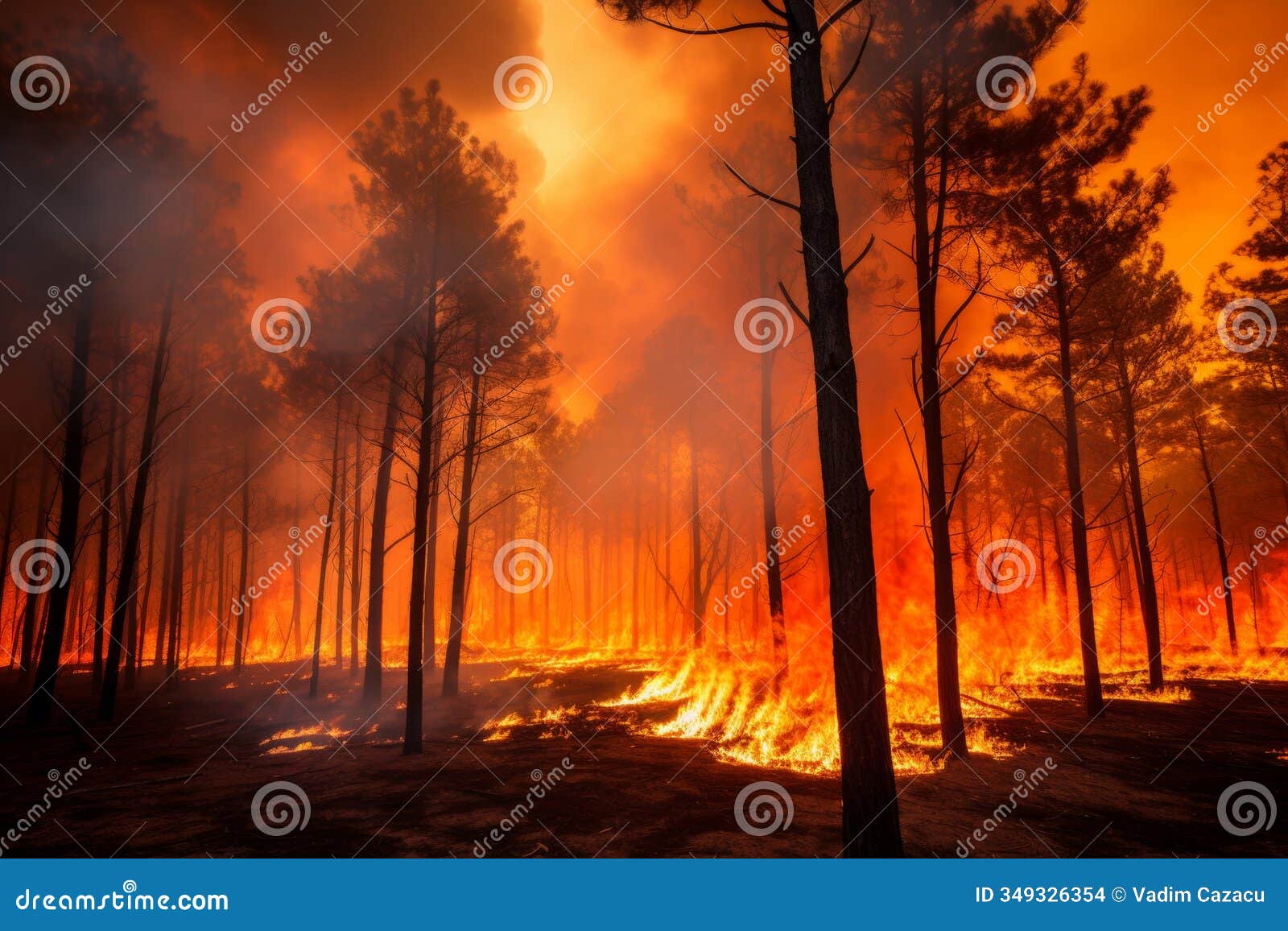 Extinguishing Forest Fire. Remote Extinguishing Of Fires In Mountainous ...