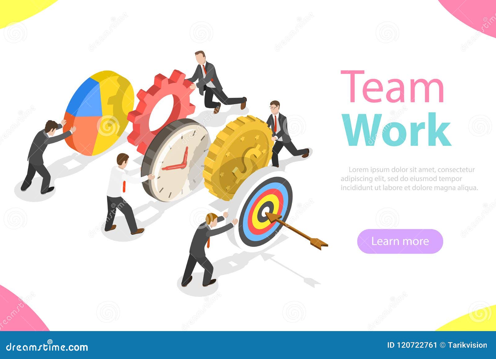 Effective Teamwork Flat Isometric Vector Concept. Stock Vector ...