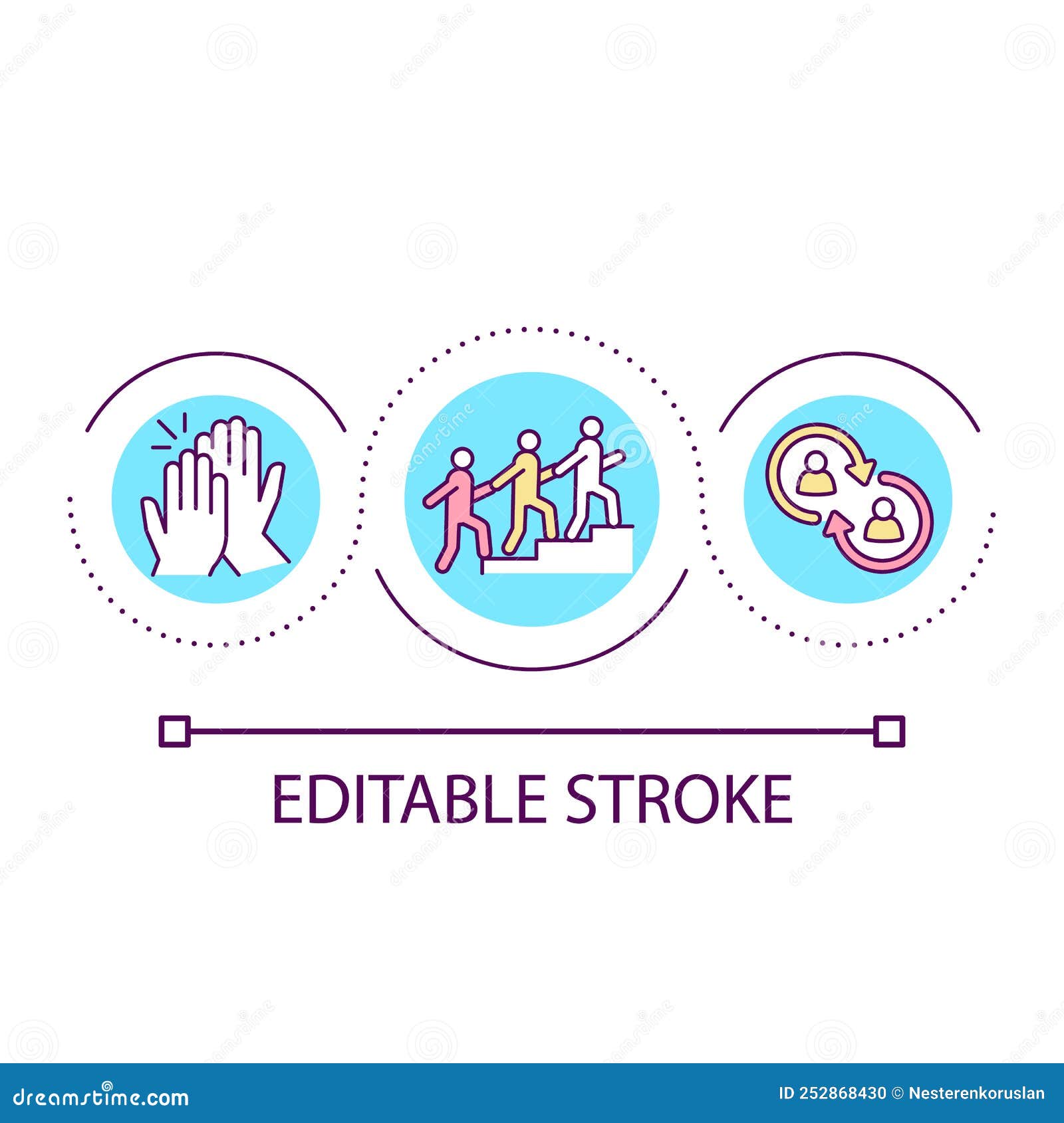 Effective Teamwork Loop Concept Icon Stock Vector - Illustration of ...