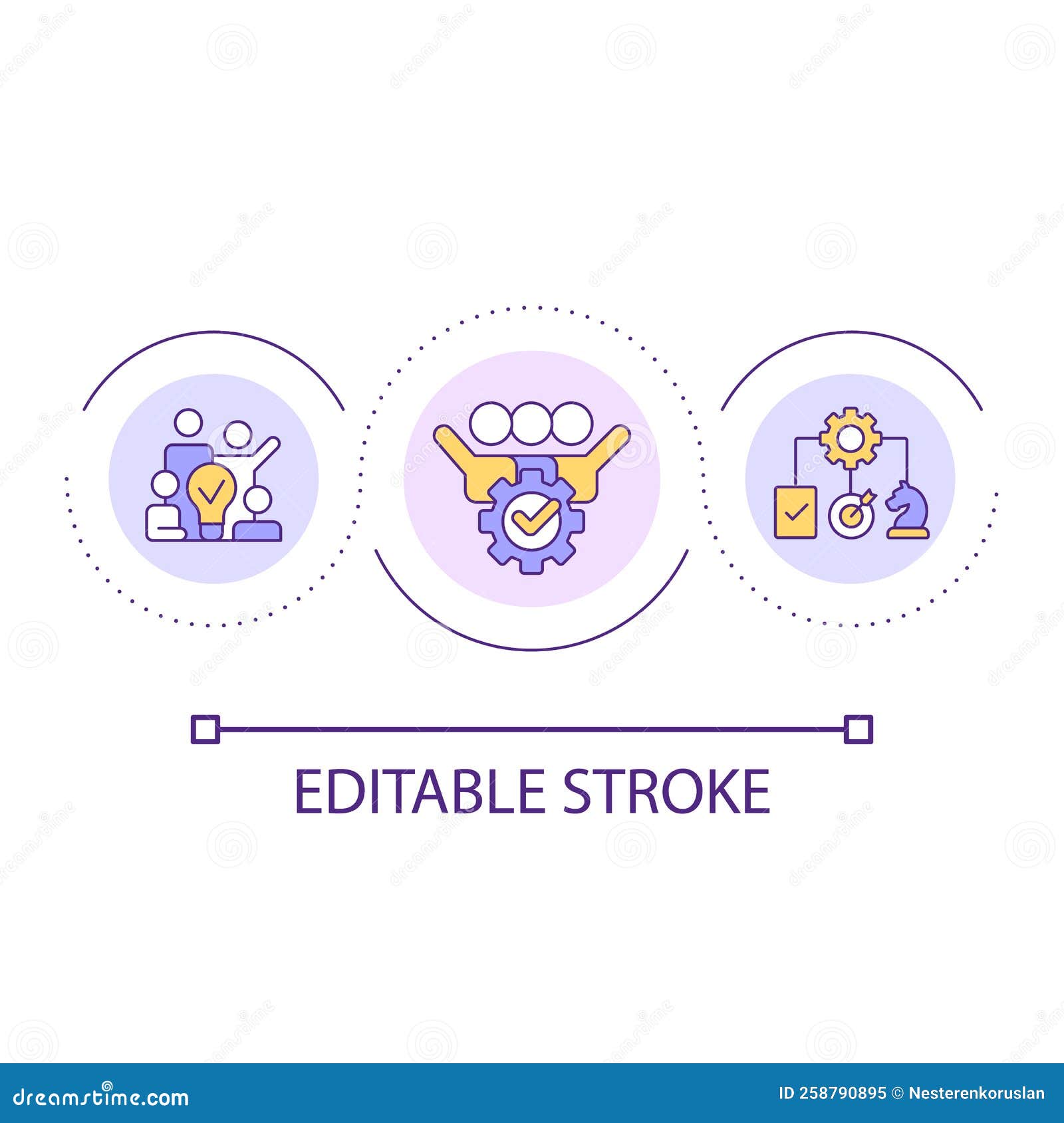 Effective Teamwork Strategy Loop Concept Icon Stock Vector ...