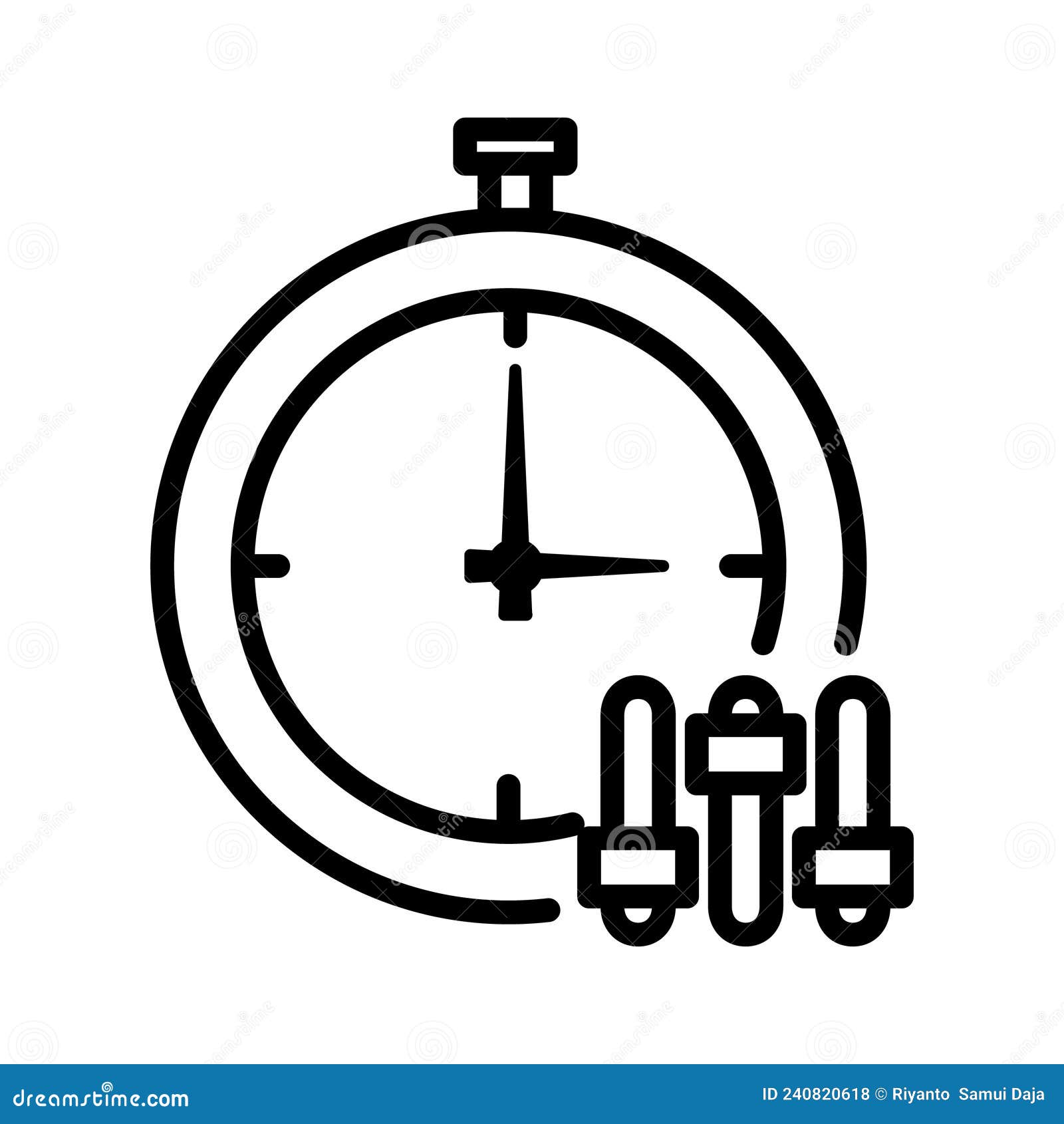 Effective Time Control Black and White Icon Illustration Stock Vector ...