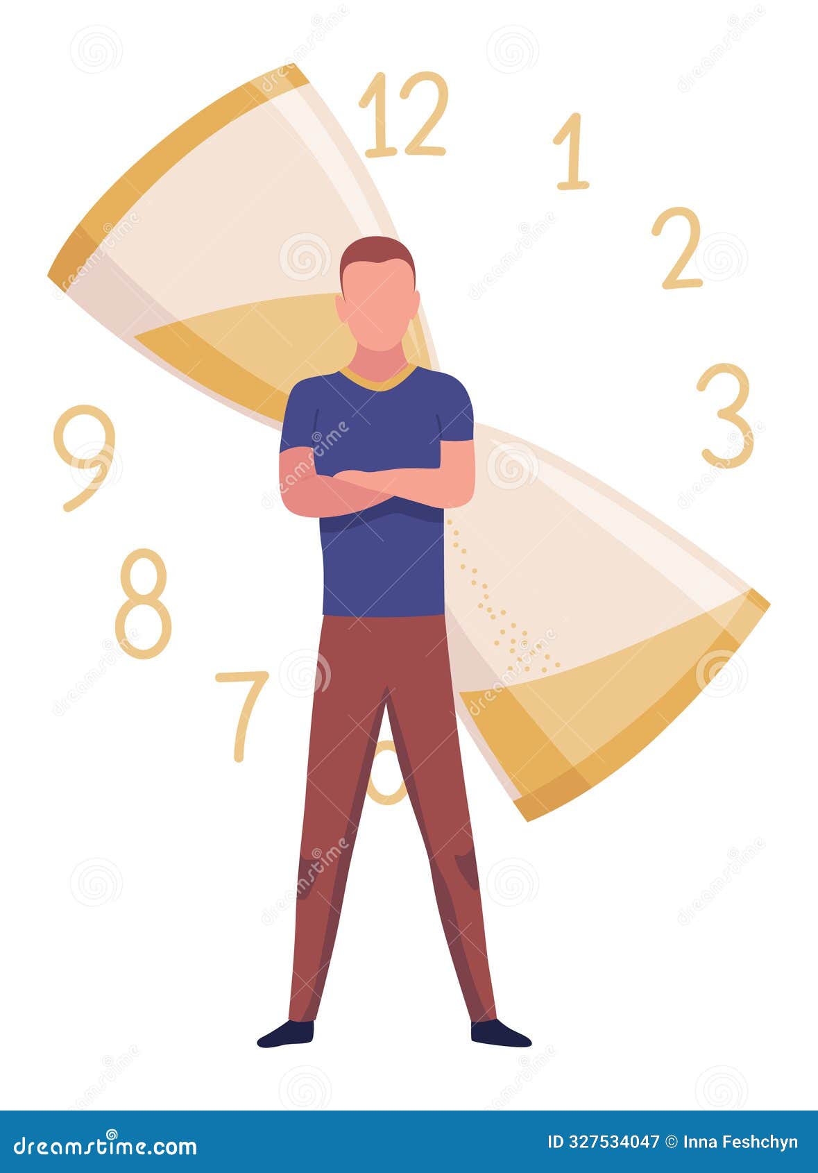 Effective Time Management. Efficiency Work Time. Freelance Man Worker ...