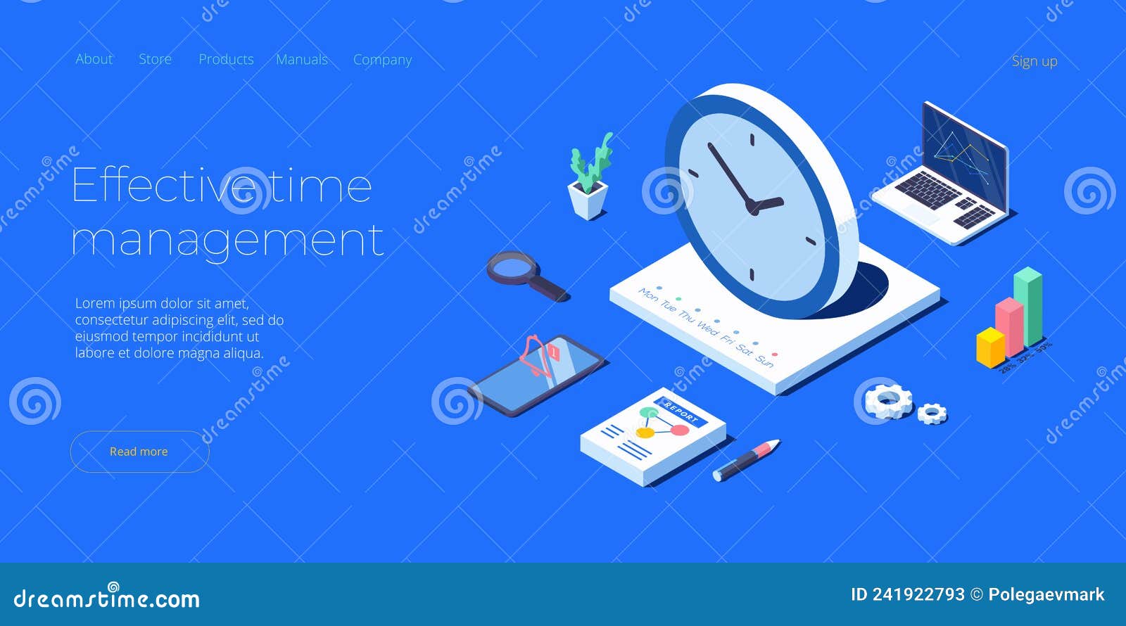 Effective Time Management Isometric Vector Illustration. Task ...