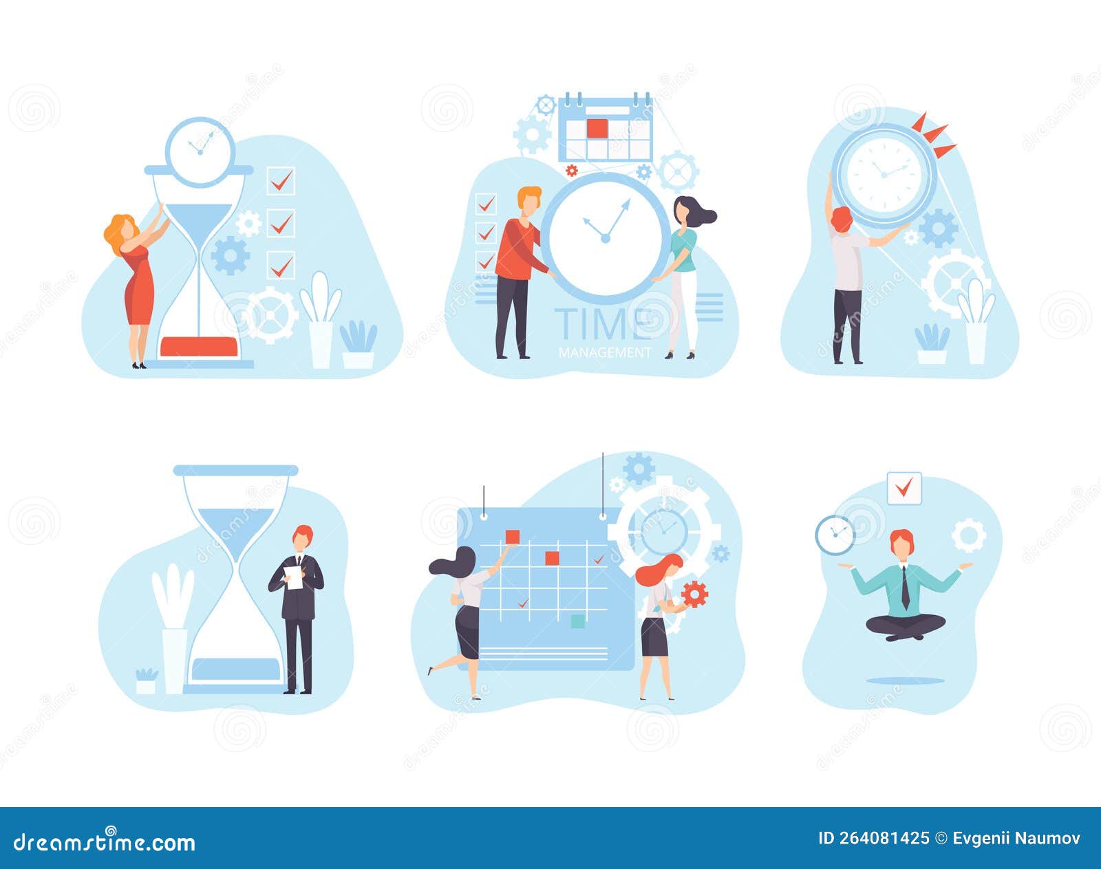 Effective Time Management with People Organizing Time on Clock and ...