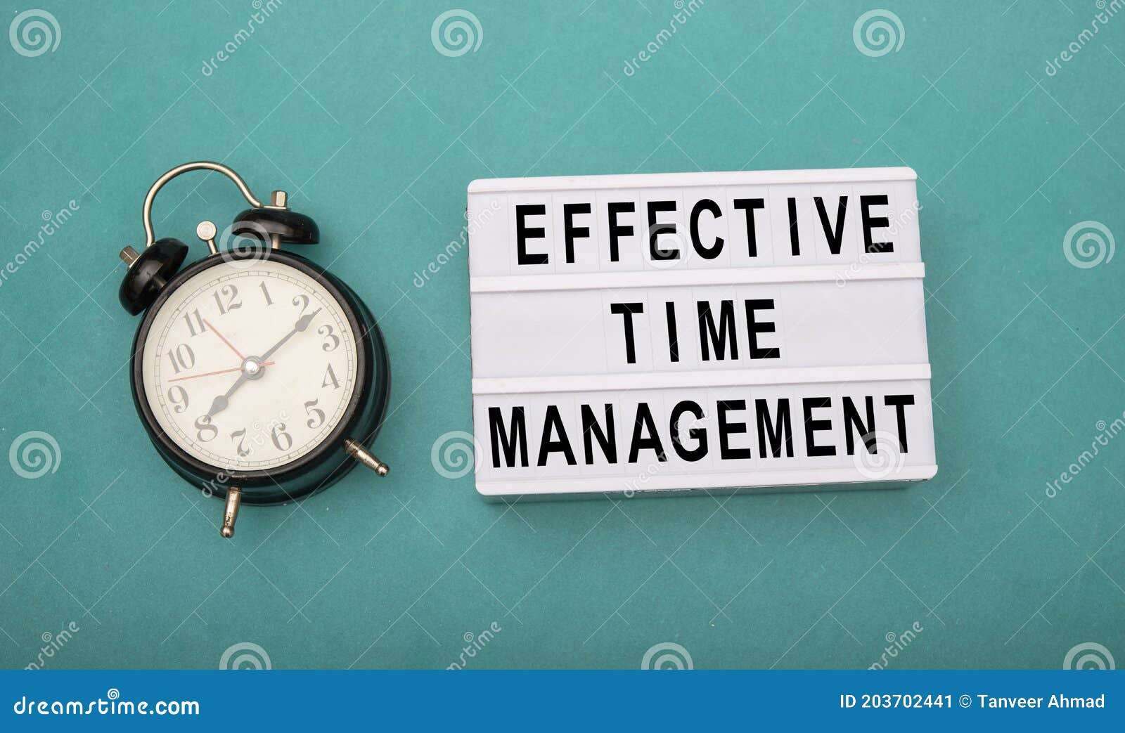 Effective Time Management Sign with Black Clock on Side Stock Image ...