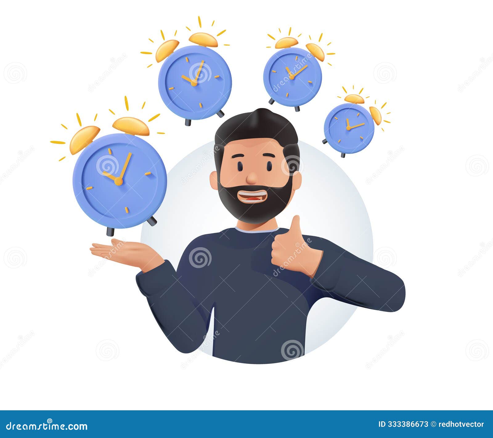 Effective Time Management Symbols 3D Elements Set with Tasks Planning ...