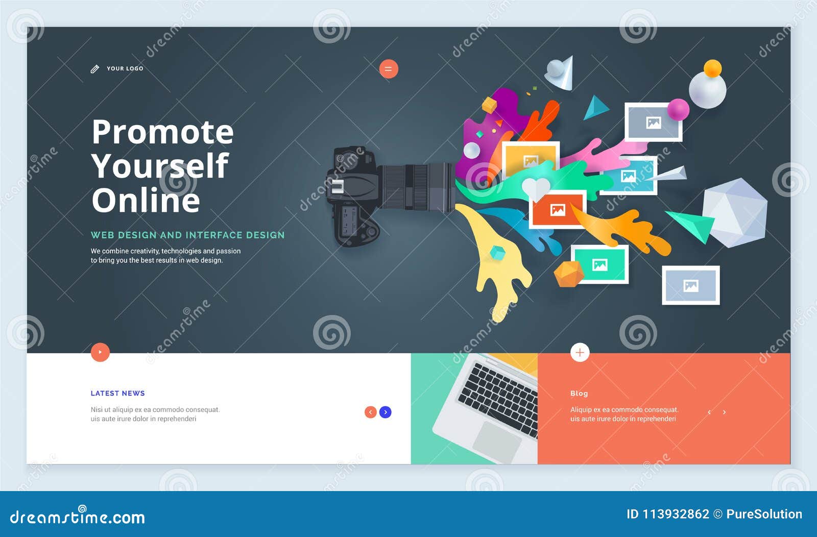 Effective Website Template Design Stock Vector - Illustration of design ...