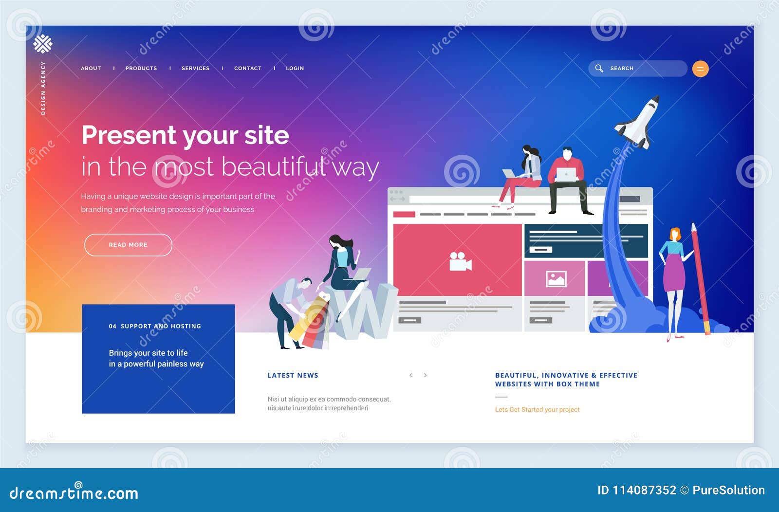 Effective Website Template Design Stock Vector - Illustration of ...