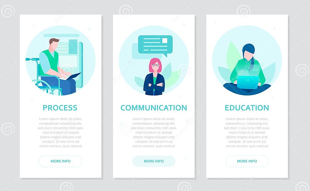 Effective Work - Set of Flat Design Style Banners Stock Vector ...