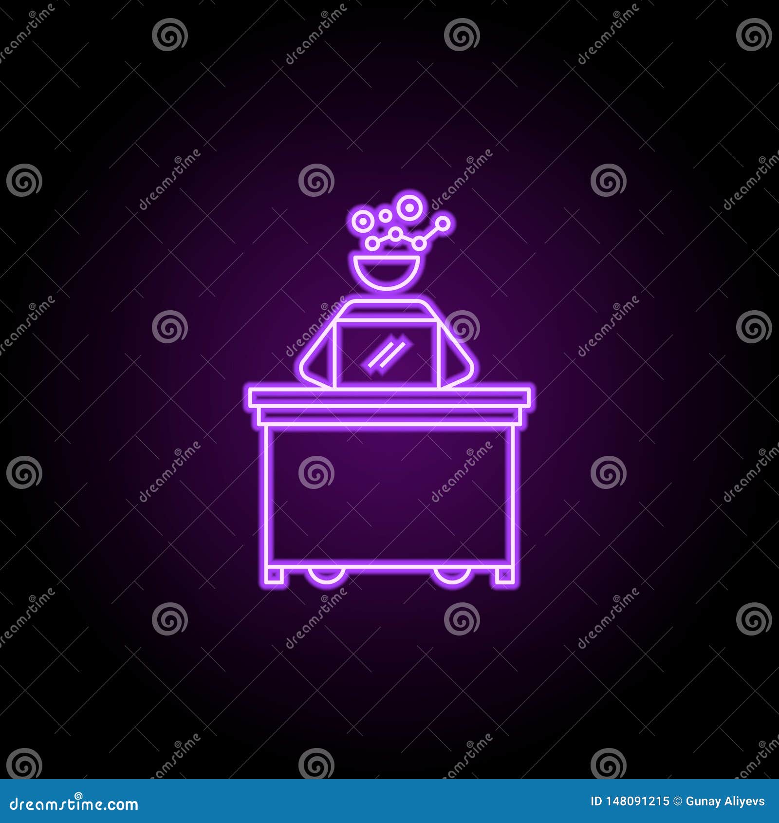 Effective Worker Neon Icon. Elements of People in the Work Set Stock ...