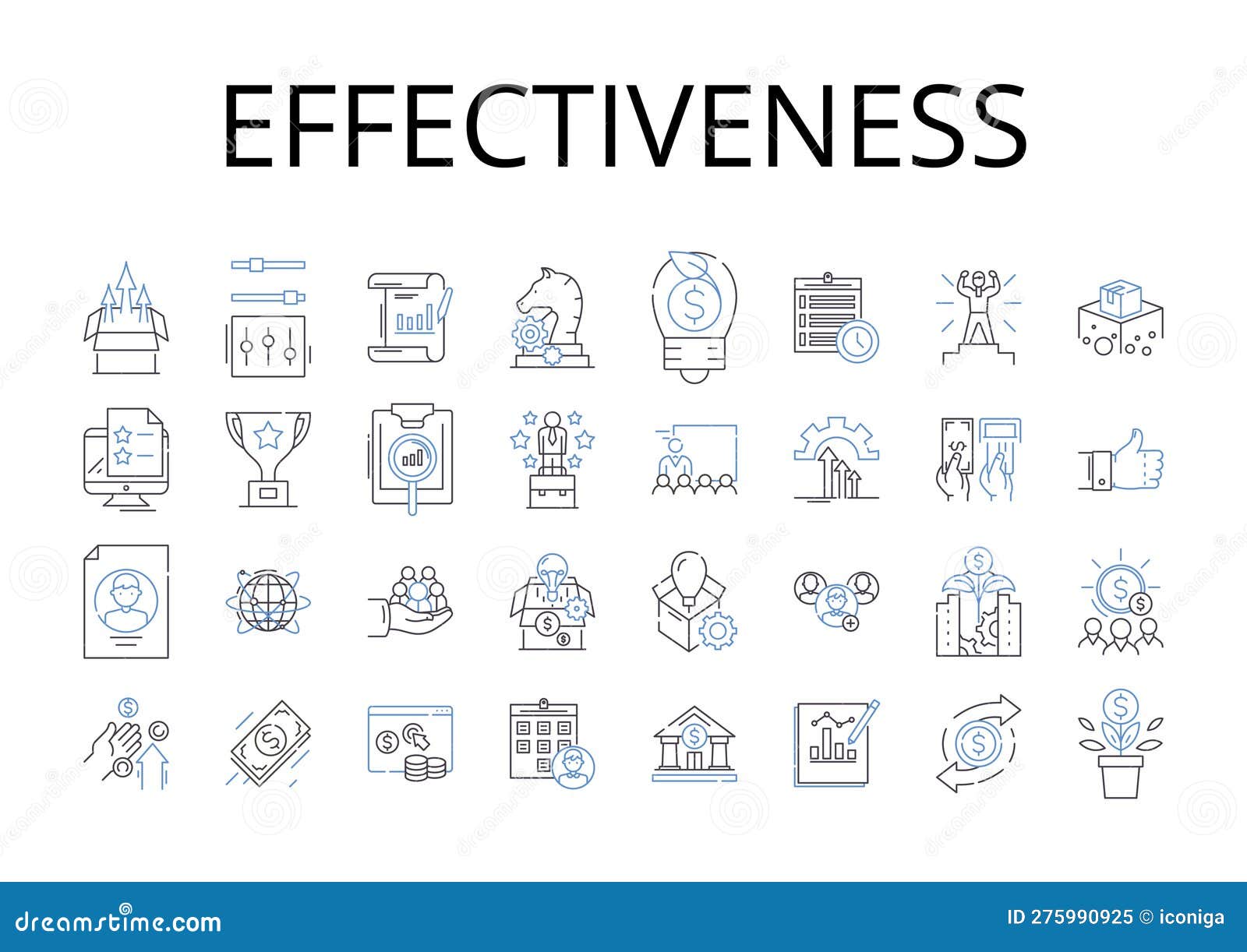 Effectiveness Line Icons Collection. Efficiency, Productivity ...