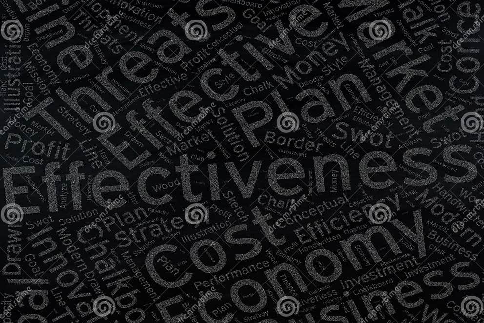 Effectiveness ,Word Cloud Art on Blackboard Stock Image - Image of ...