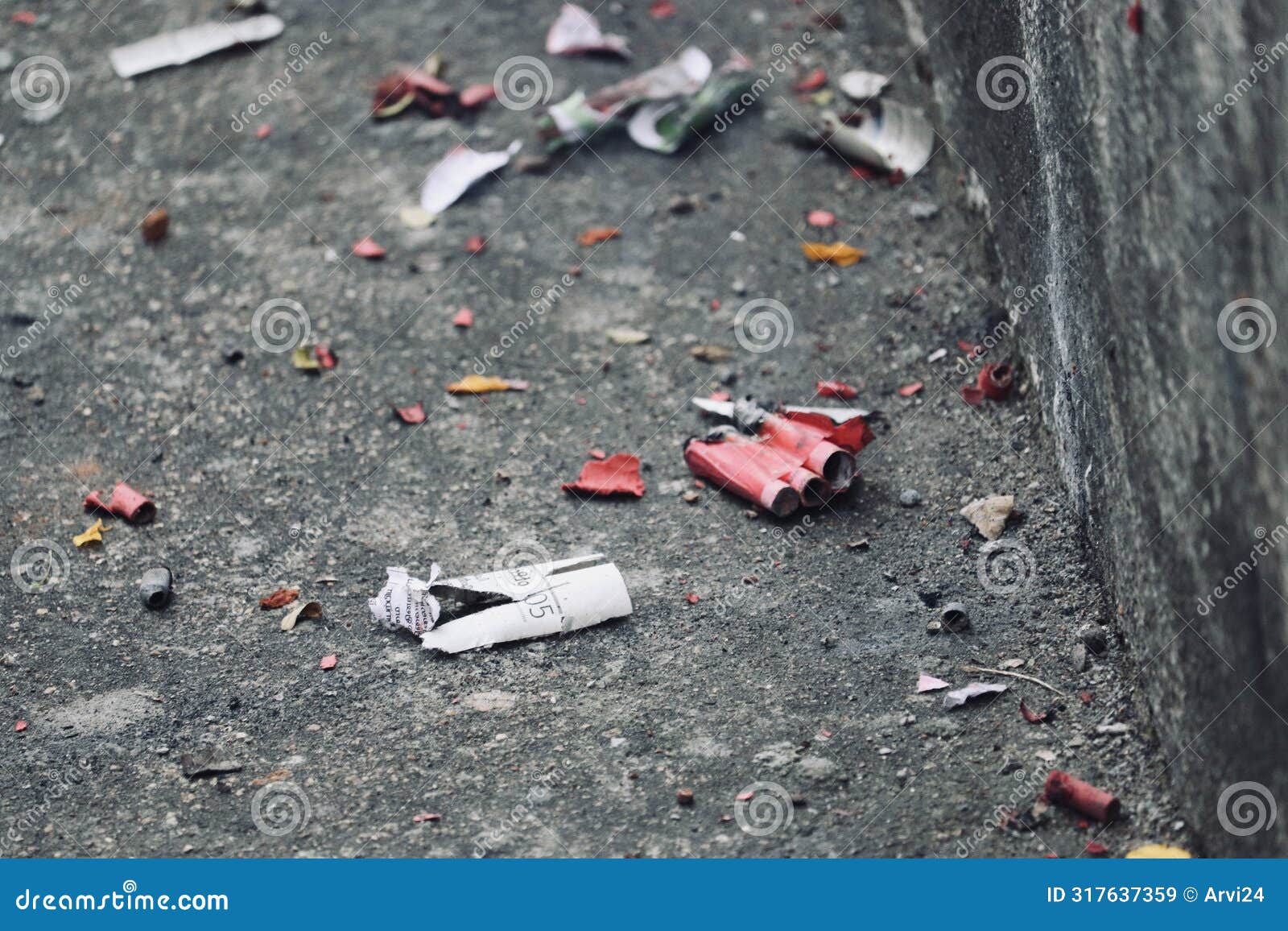 Closer View of a Exploded Fire Cracker Walla Spreads Over in the Land ...